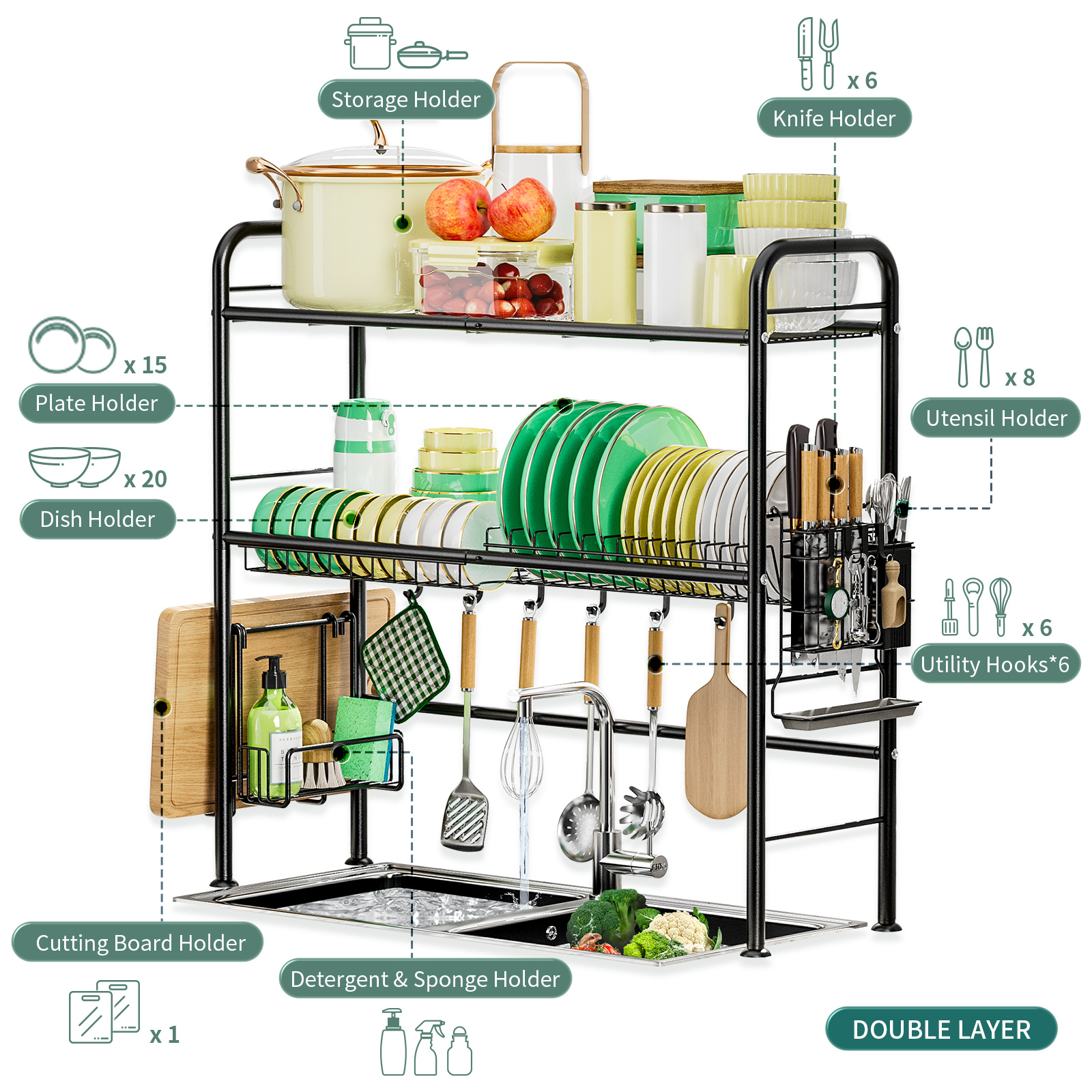 Over Sink Dish Drying Rack, Large Dish Drying Rack Over The Sink Dish ...
