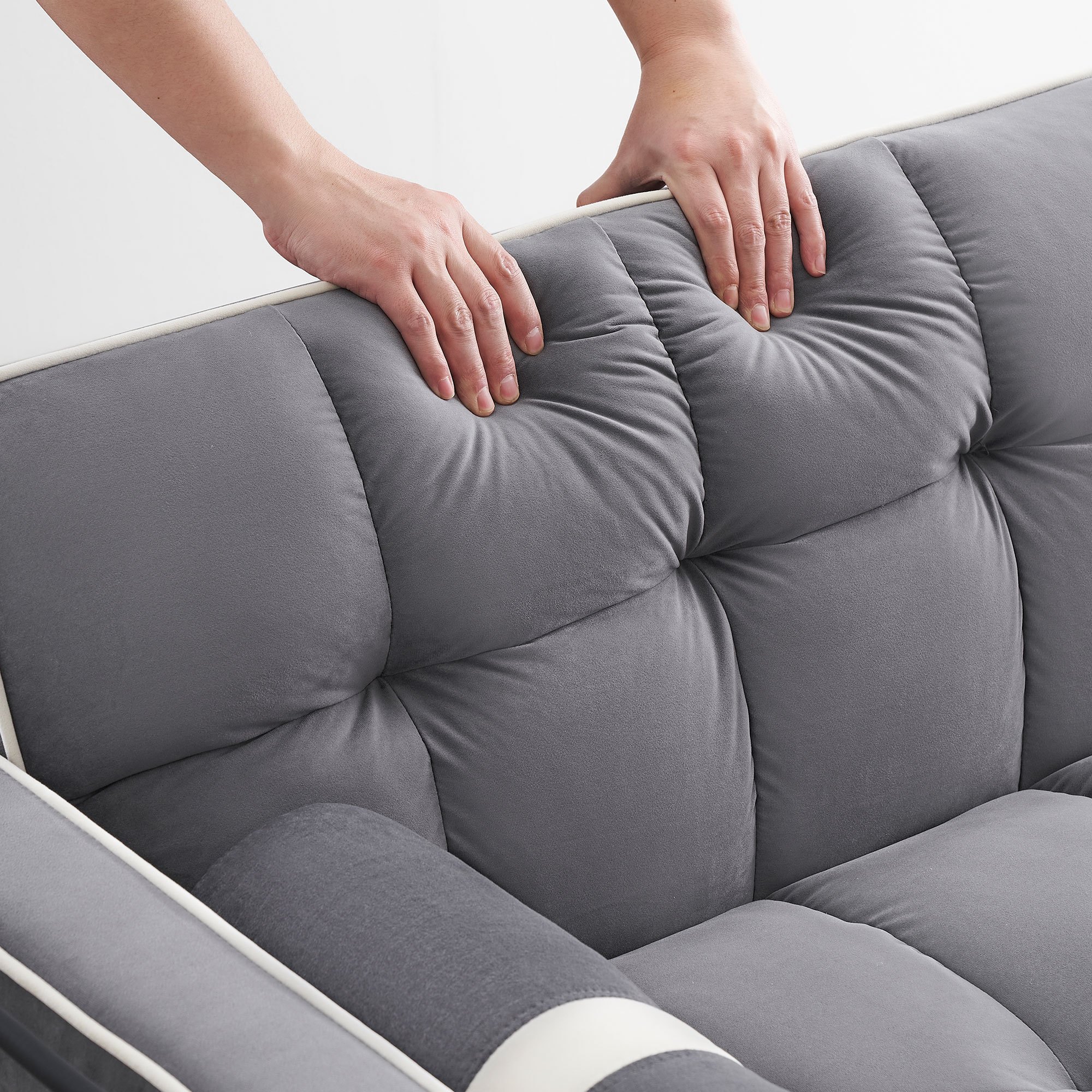 Sleeper Sofa Couch With Pull Out Bed, 55" Modern Velvet Convertible ...