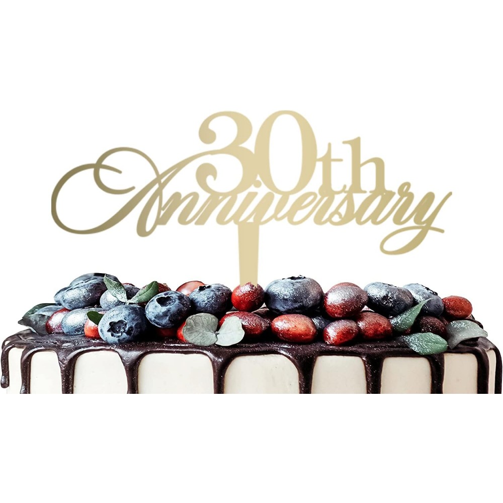 30th Anniversary Cake Topper Gold Acrylic Cake Topper 30th - Temu