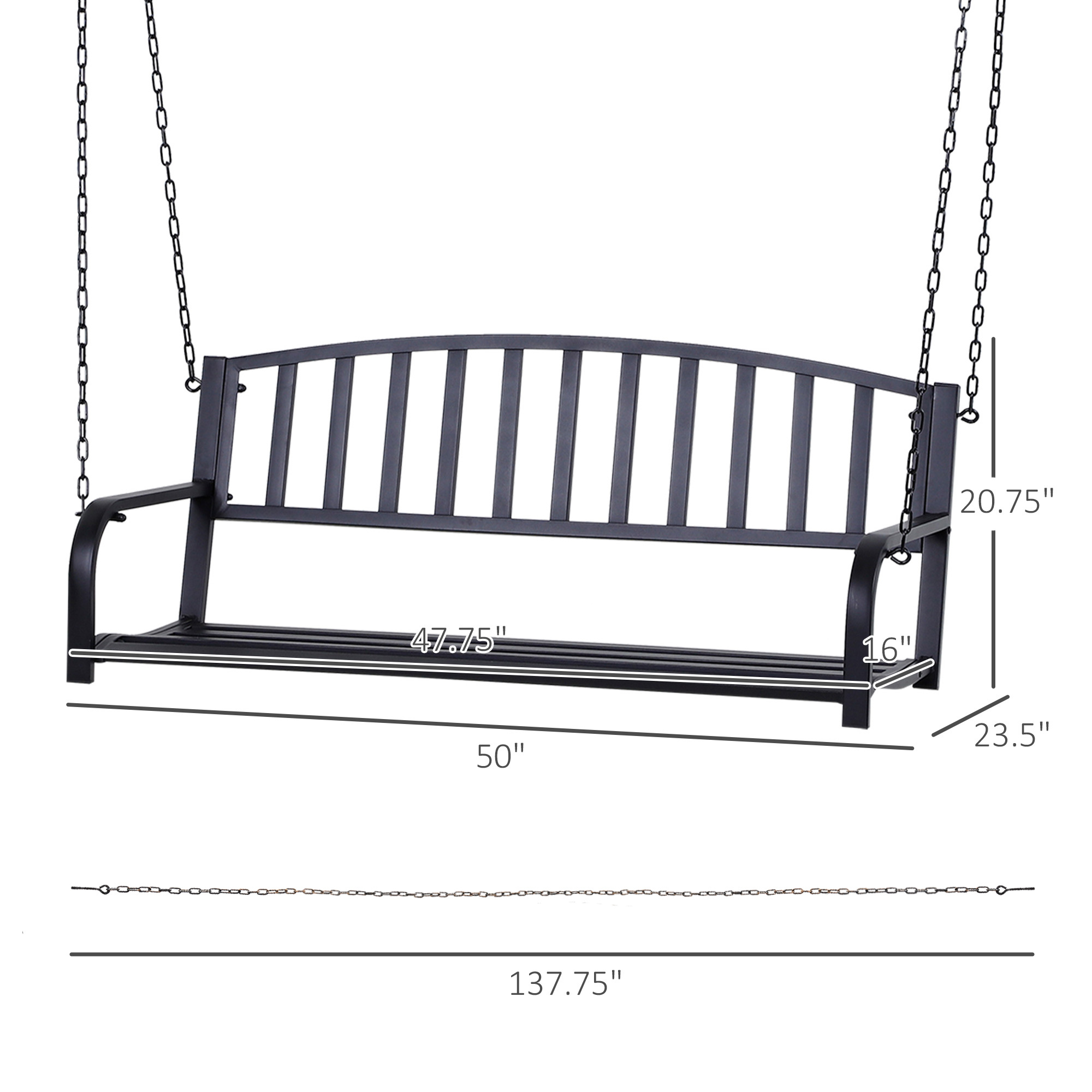 2 Person Front Porch Swing Patio Swing Bench - Temu