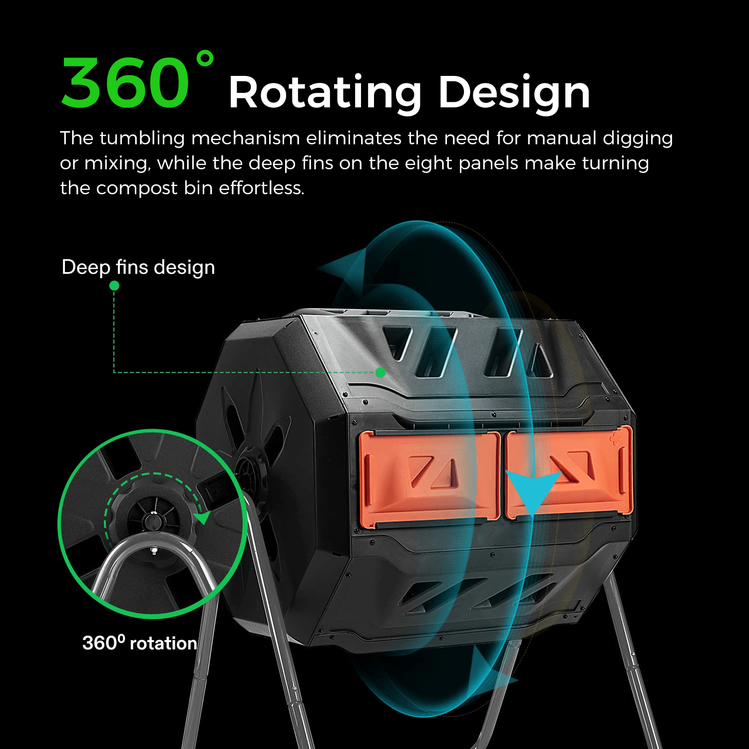 Compost Tumbler Outdoor 43 gal Dual Chamber Compost Bin 2 - Temu