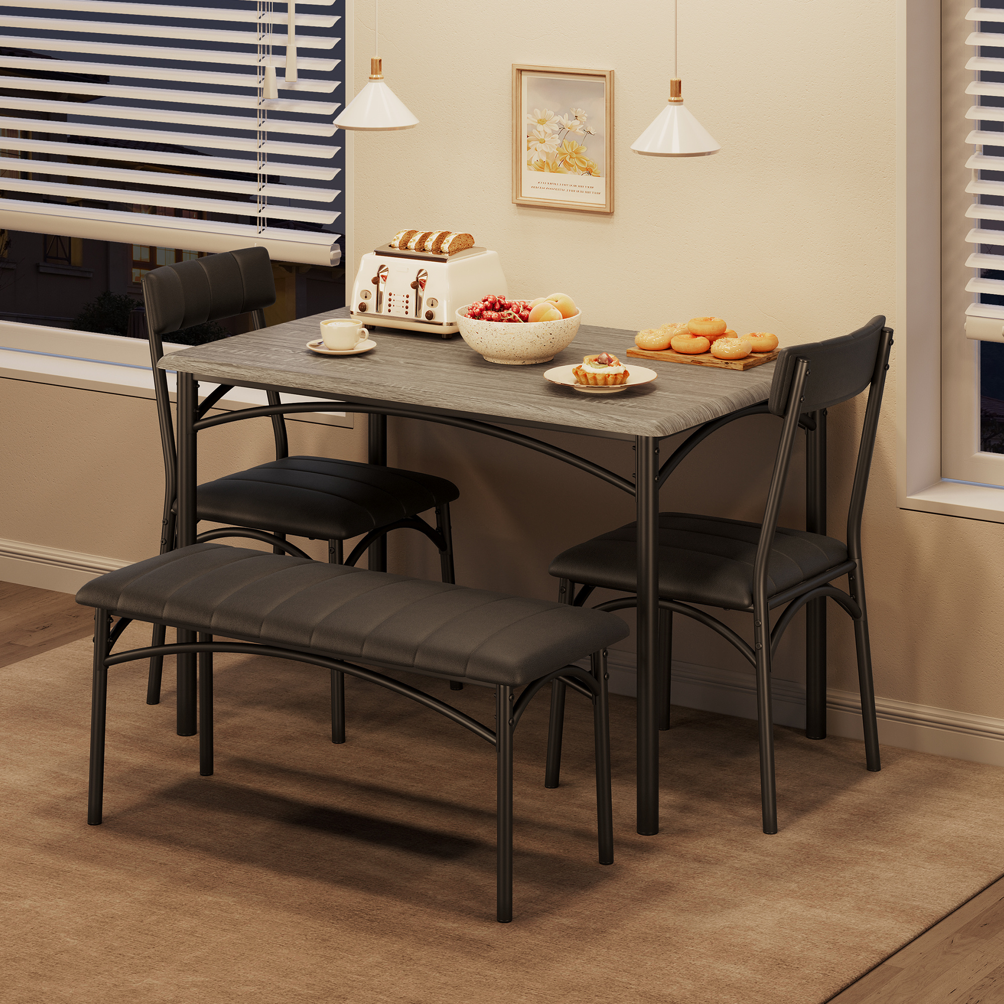 dining table set table chairs 4 rectangular - Temu