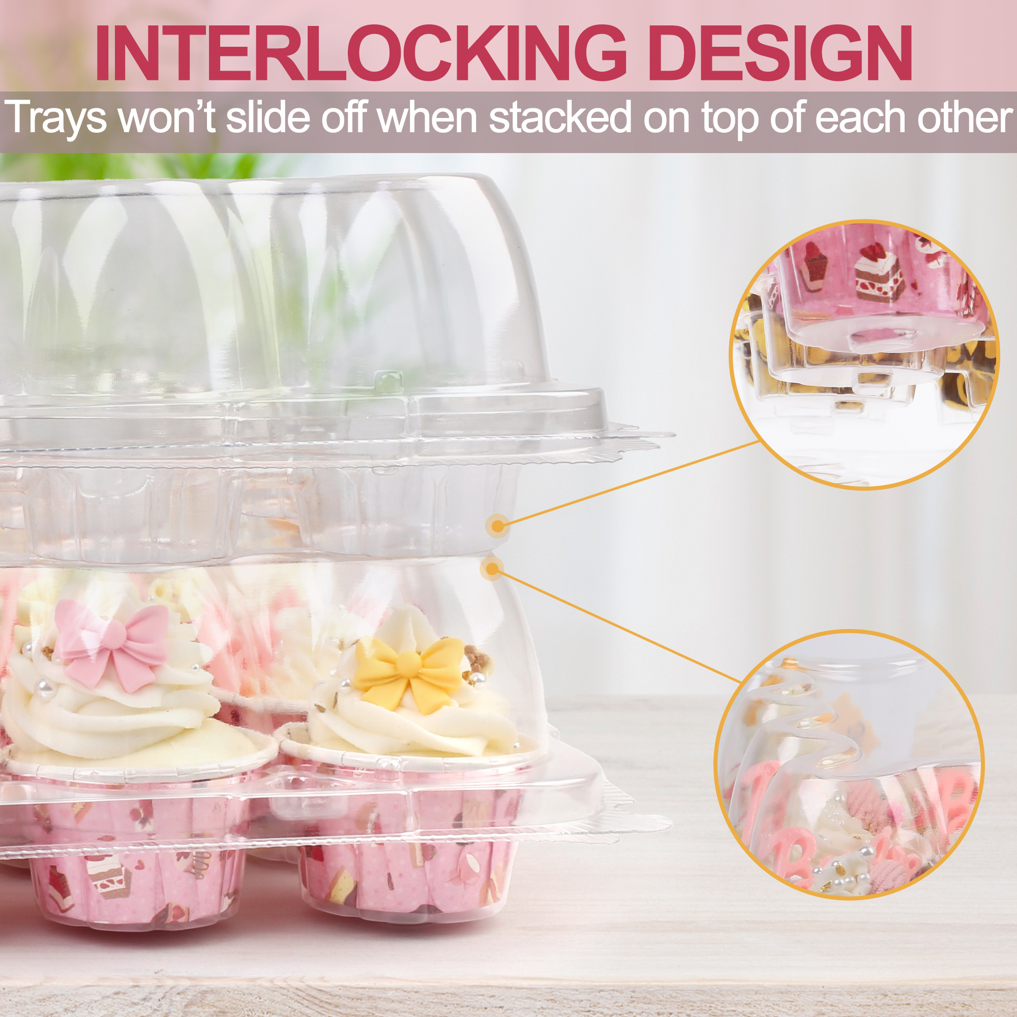 Mini Cupcake Containers 24 Count Plastic Cupcake - Temu