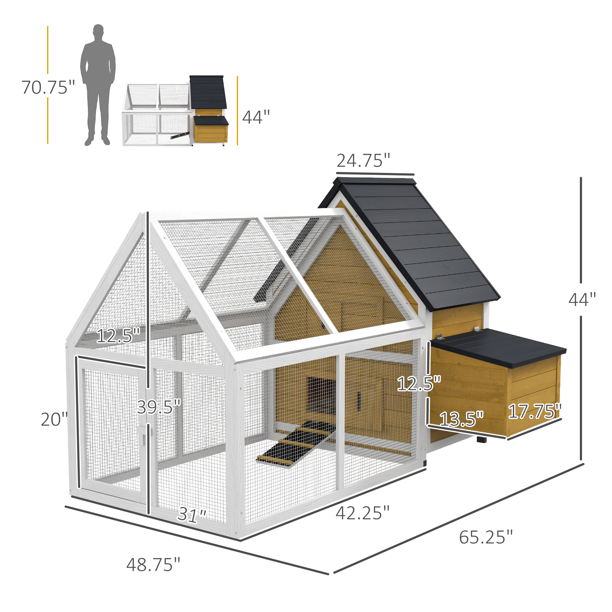 Chicken Coop Wooden Detachable Run Outdoor Chicken - Temu
