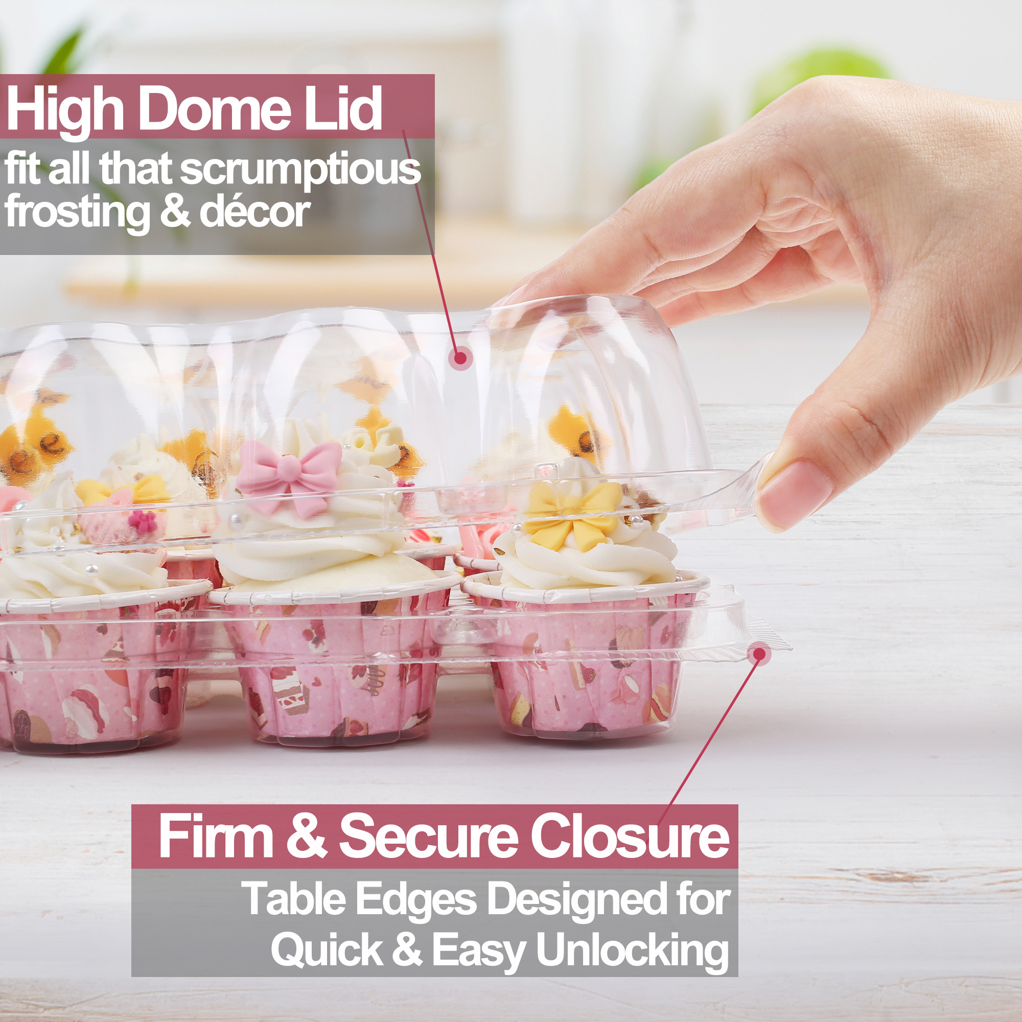 Mini Cupcake Containers 24 Count Plastic Cupcake - Temu