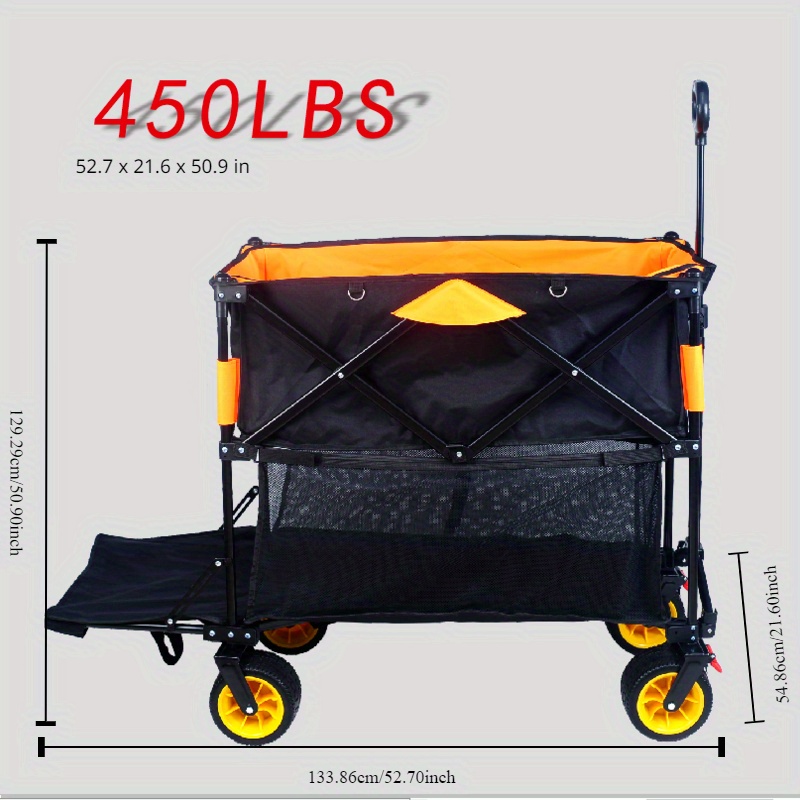 Big Large Capacity Folding Cart Extra Long Extender Wagon Cart Folding ...