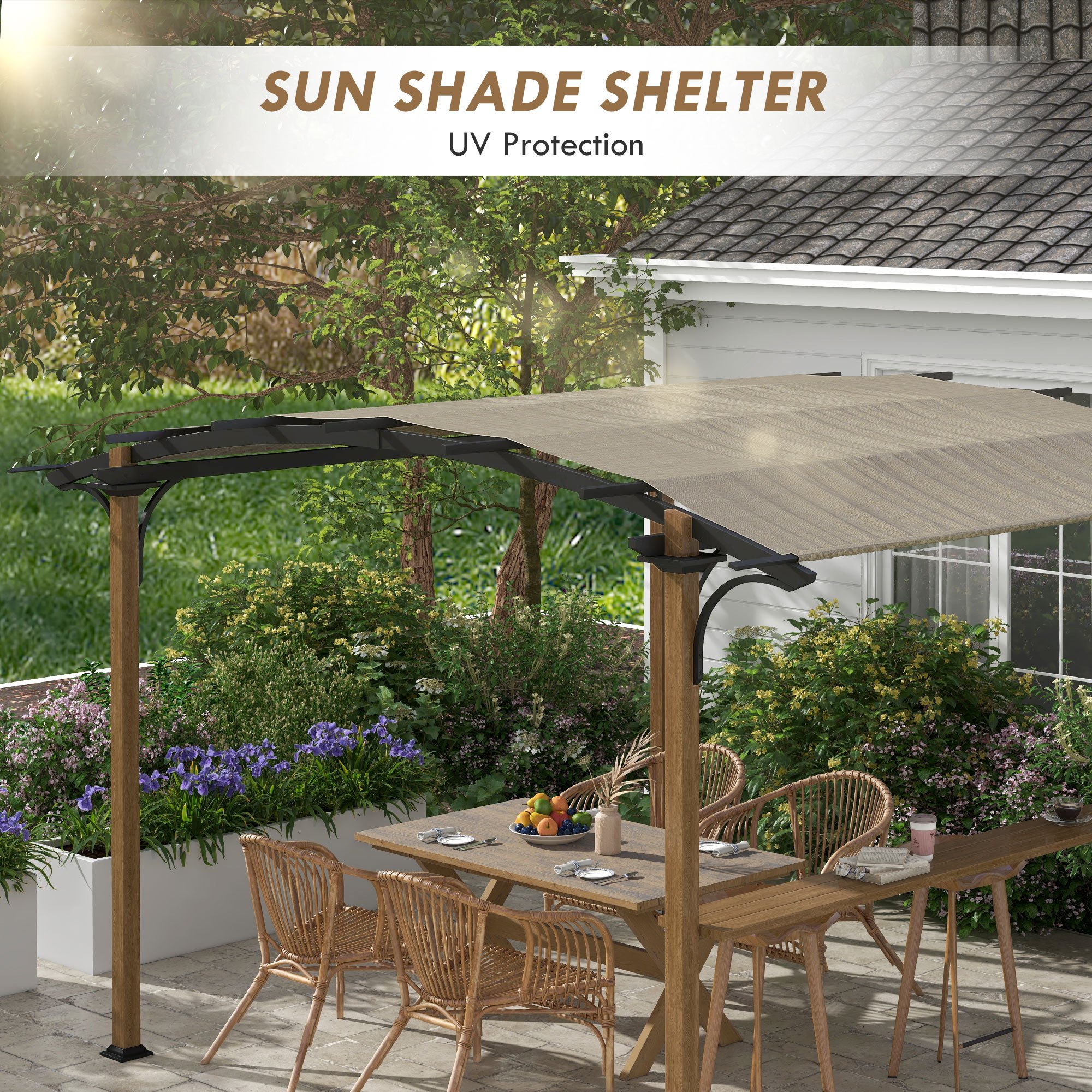 12' x 10' outdoor pergola pergola canopy bar - Temu