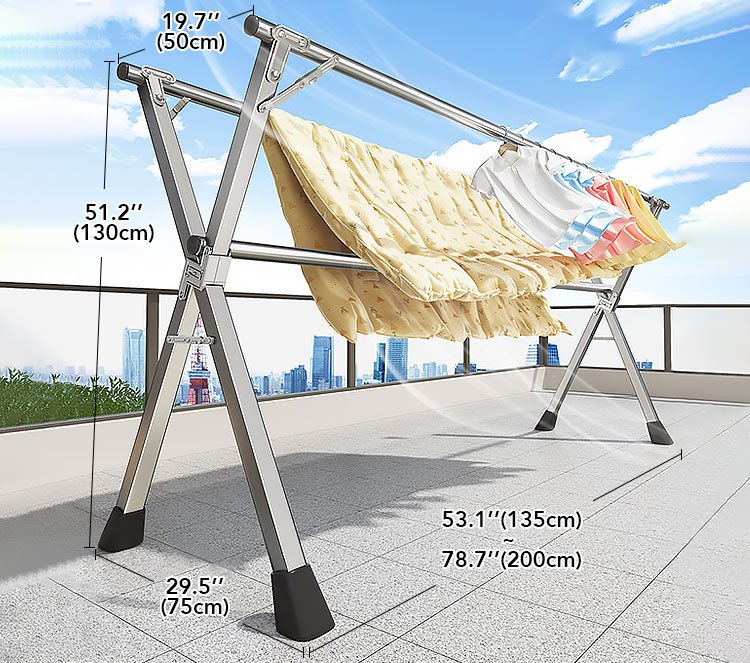 Clothes Drying Rack 78.7 Inches Folding Outdoor Indoor, Drying Rack ...