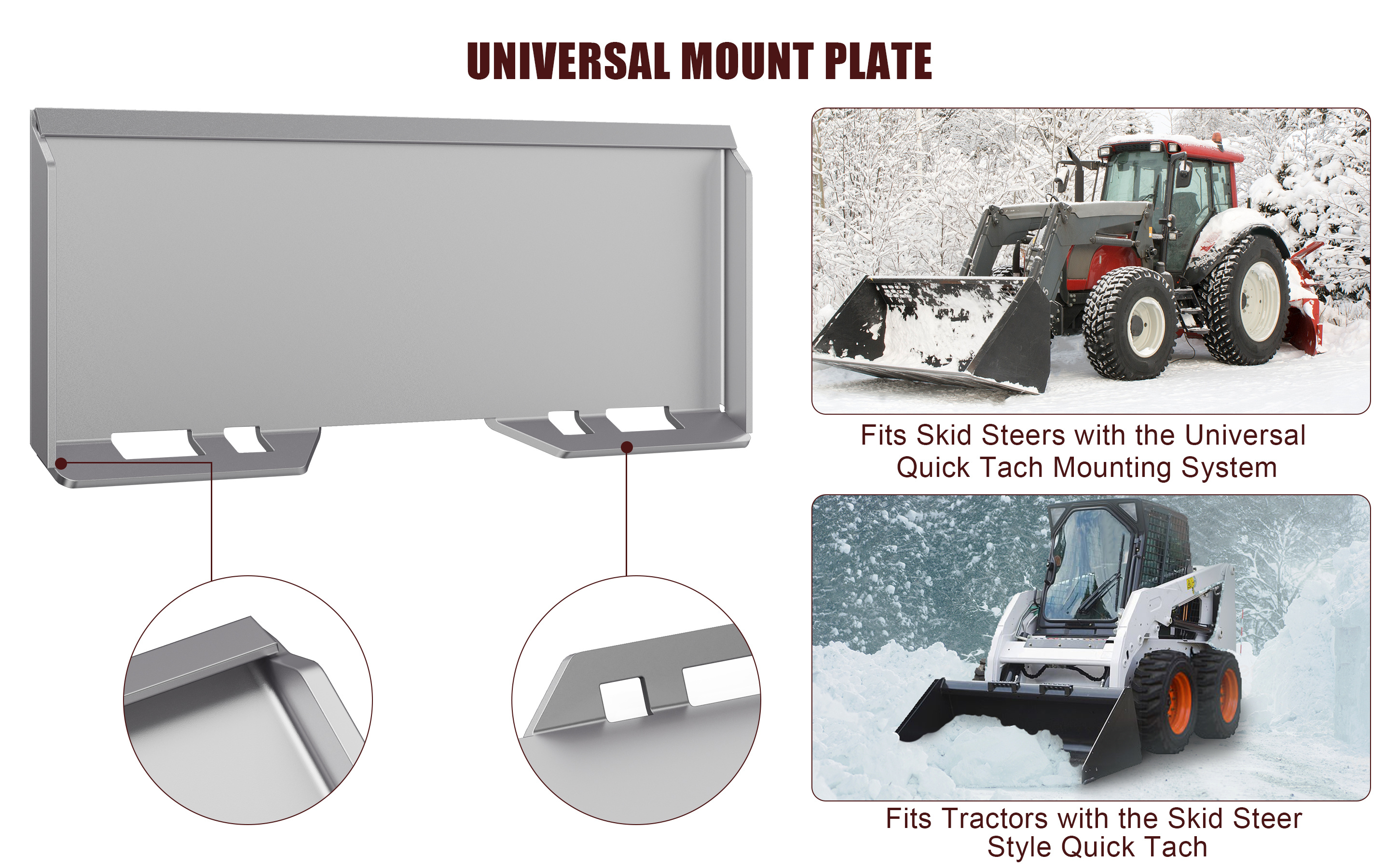 Skid Mount Plate Quick Attachment Loader Plate - Temu