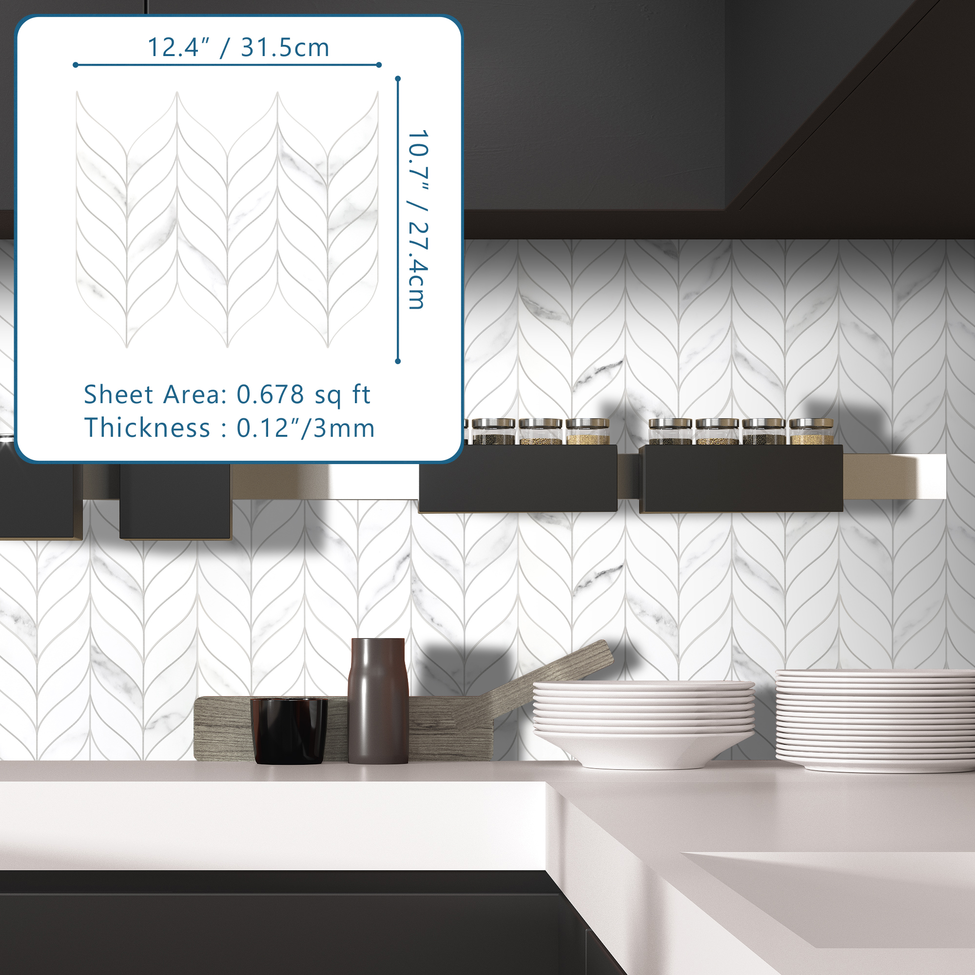 Peel Stick Backsplash Leaf Self Tiles - Temu