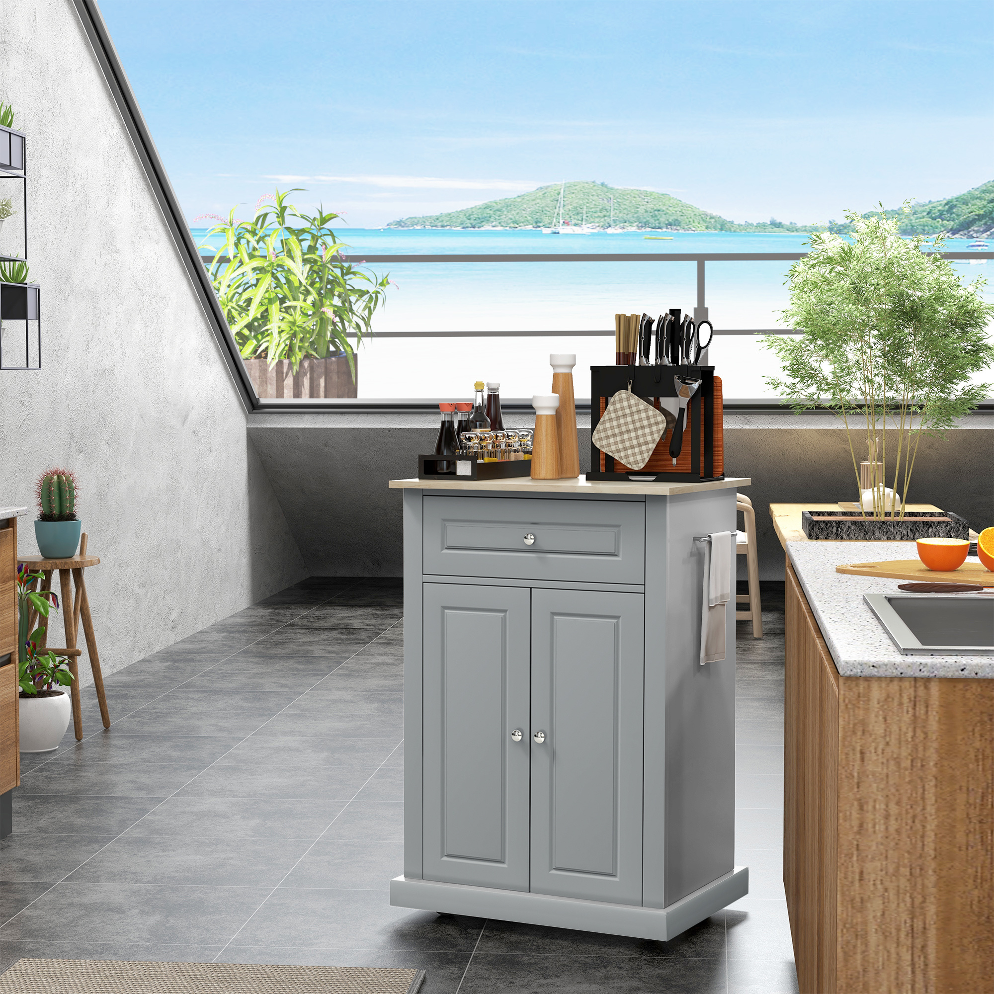 Rolling Kitchen Island Cart Portable Serving Trolley - Temu