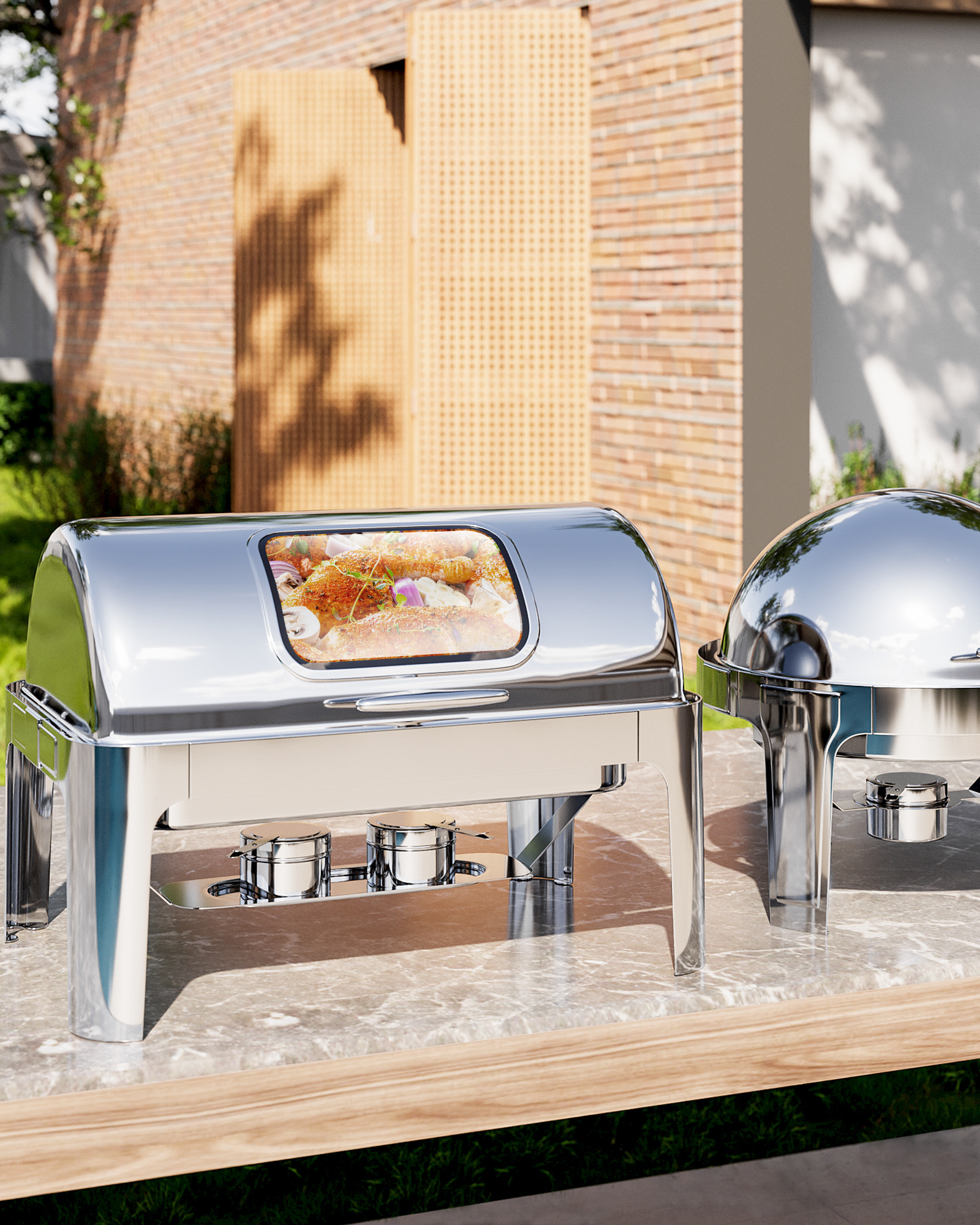 6qt/9qt Chafing Dishes Buffet Stainless Steel - Temu