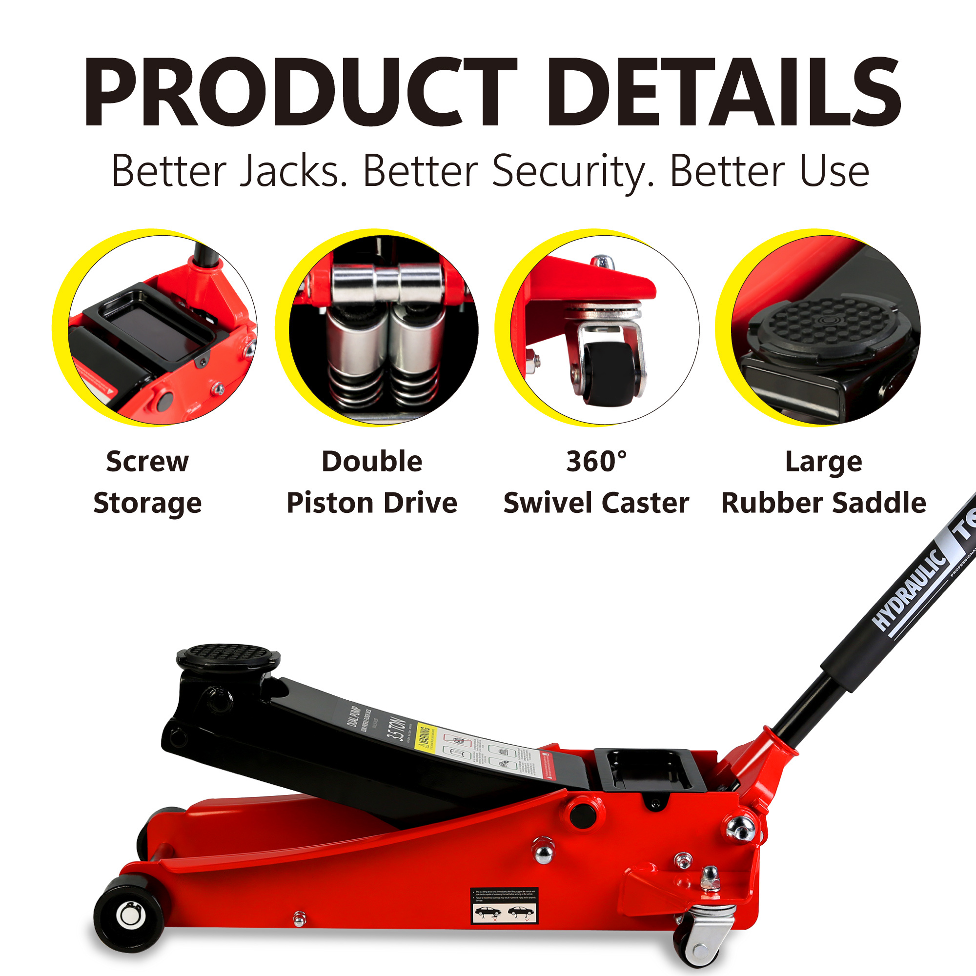 3.5 Ton Low Profile Floor Jack Hydraulic Jack Dual Pumps - Temu