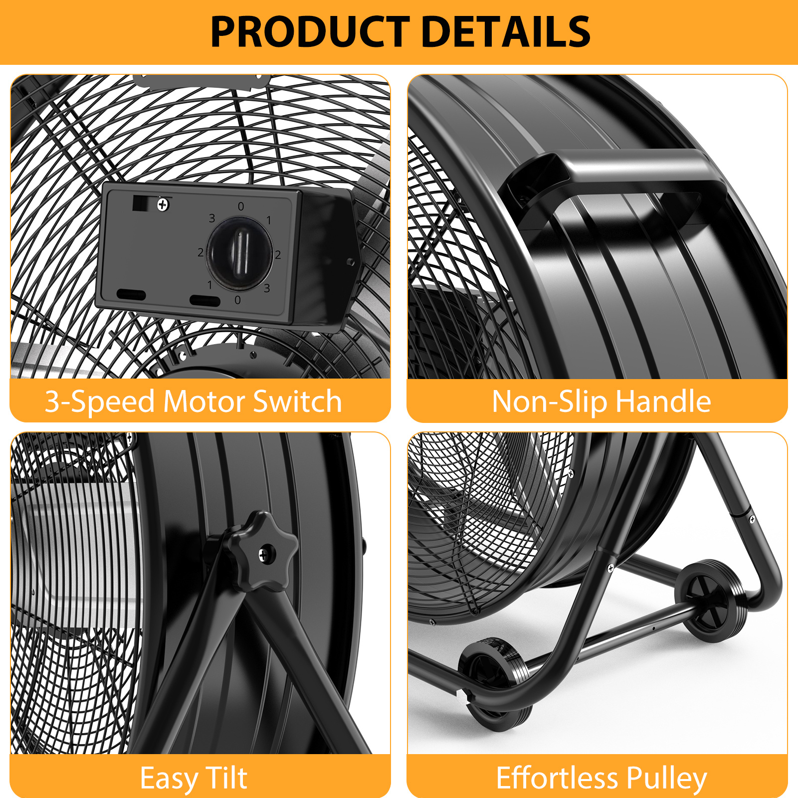 Industrial Drum Fan 5700 Cfm High Velocity Floor Fan - Temu