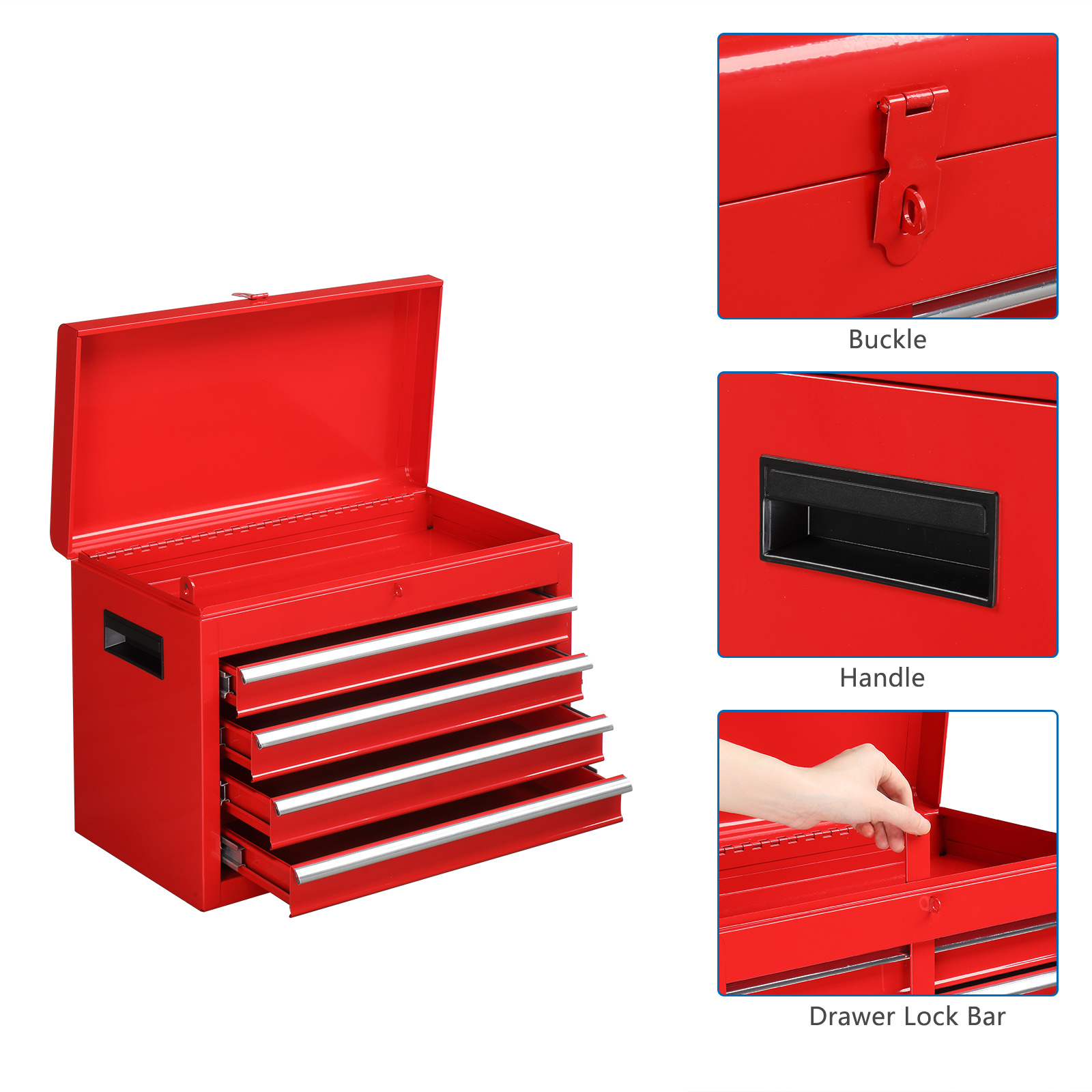 5 drawer rolling tool chest w/lock key tool storage cabinet - Temu