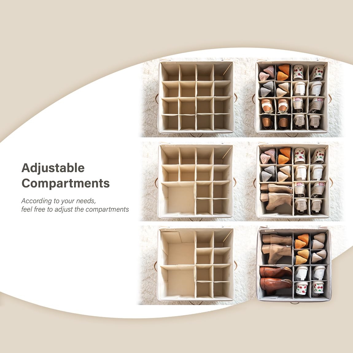 Shoe Organizer Closet Fabric Shoe Storage Bins - Temu