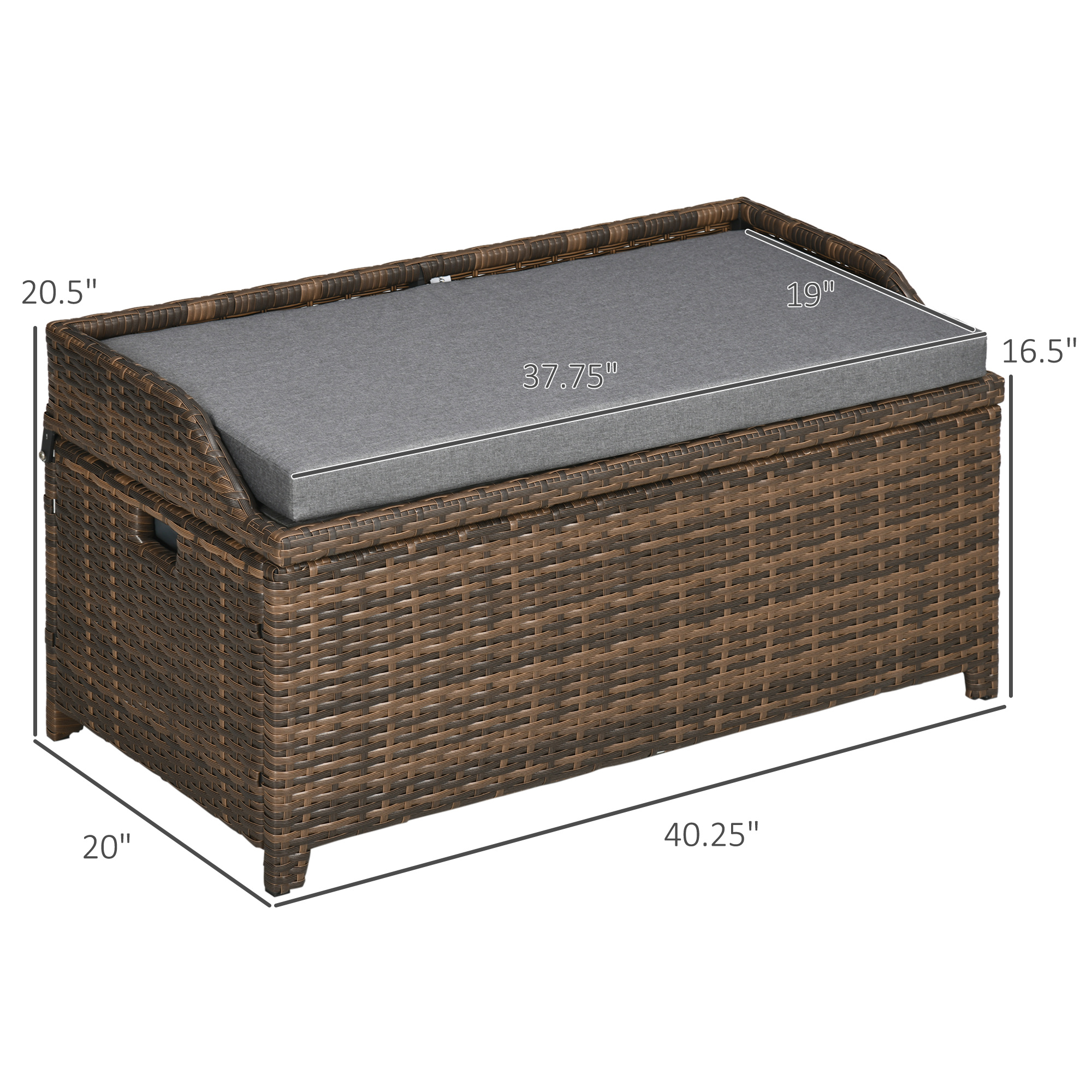 Outdoor Wicker Storage Bench Deck Box Pe Rattan - Temu