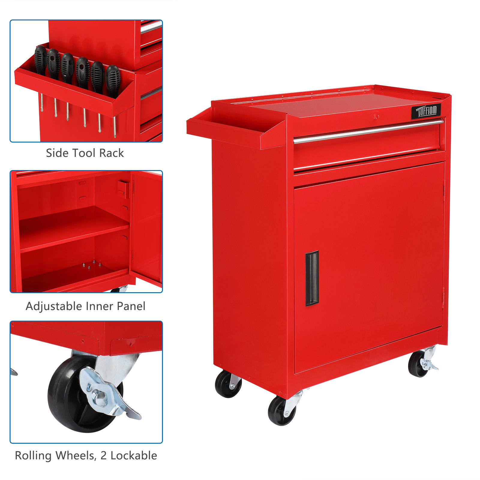 5 drawer rolling tool chest w/lock key tool storage cabinet - Temu