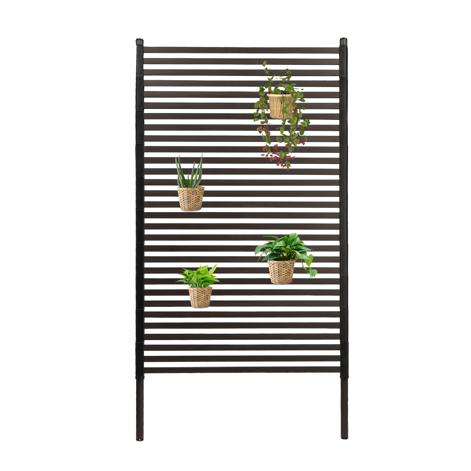 Adjustable Height Outdoor Privacy Screen Brown Steel Garden - Temu