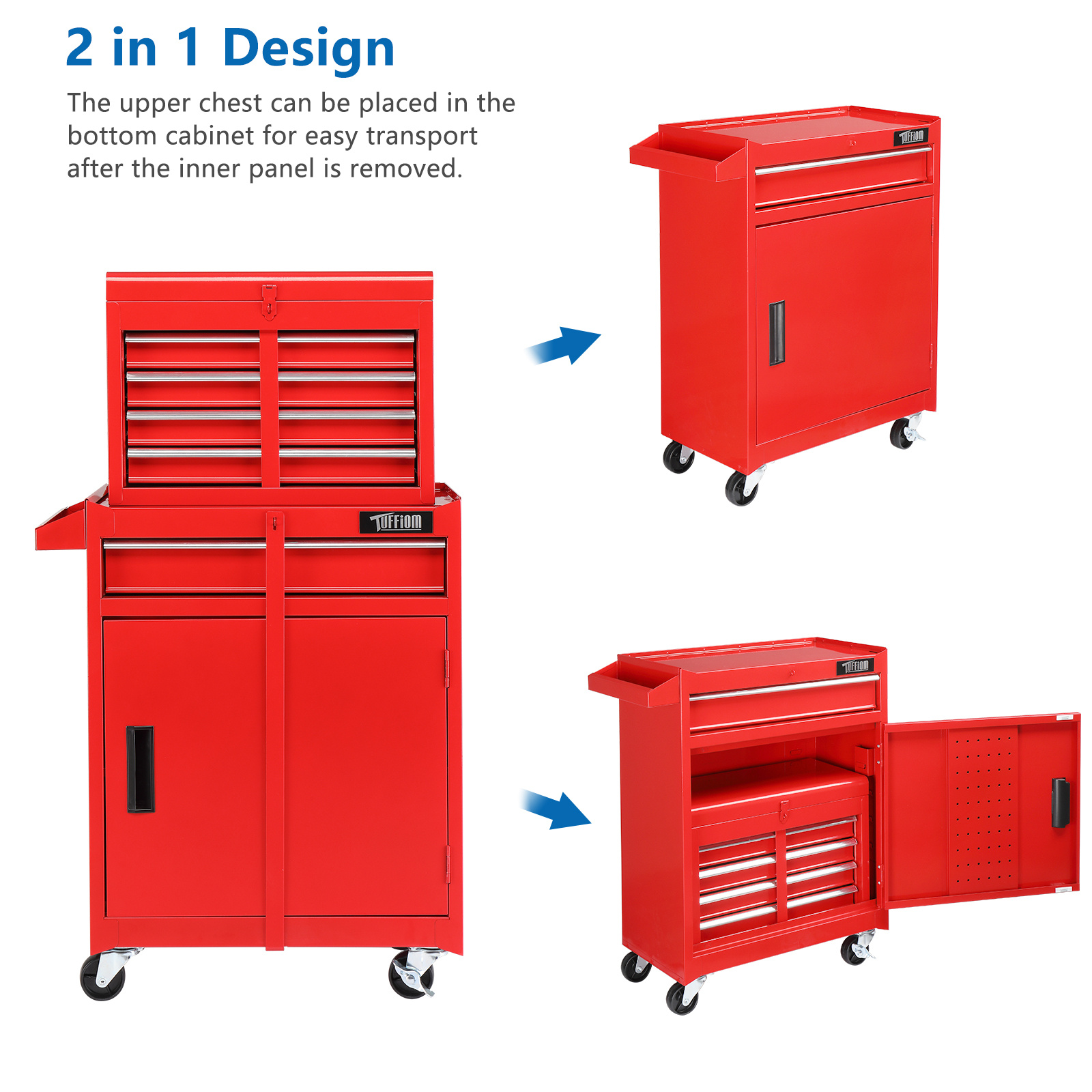5 drawer rolling tool chest w/lock key tool storage cabinet - Temu