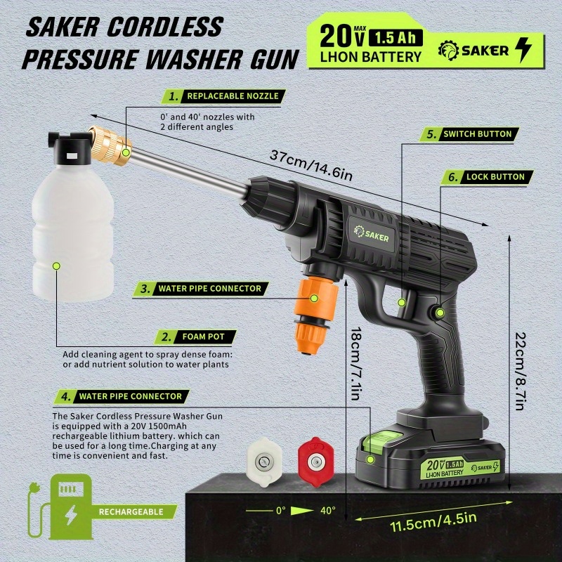 - Water Gun - For , , - Replaceable Nozzle And - Foam - Effortlessly ...