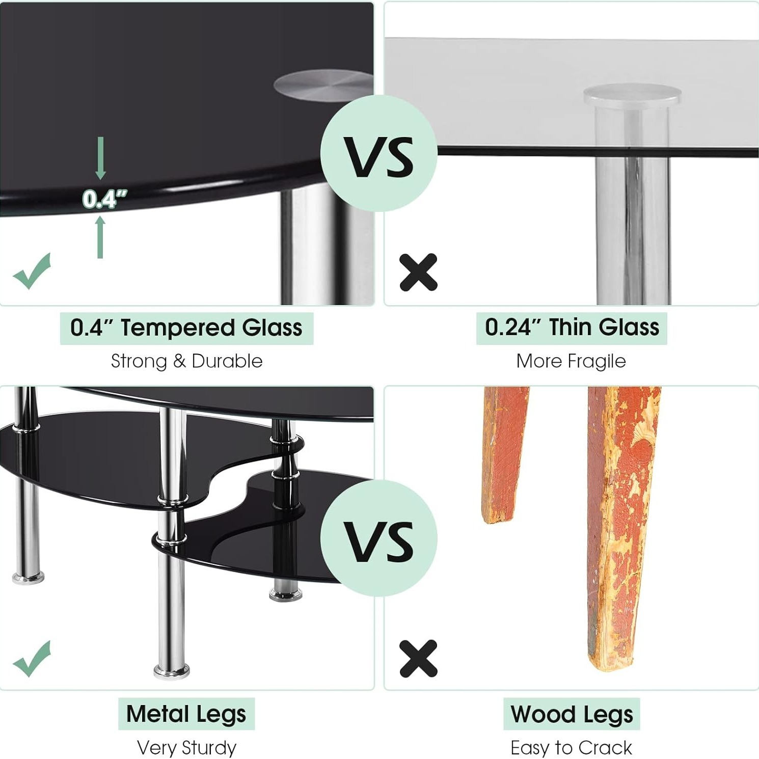 Glass Coffee tier Sofa Side Table Metal Tube - Temu
