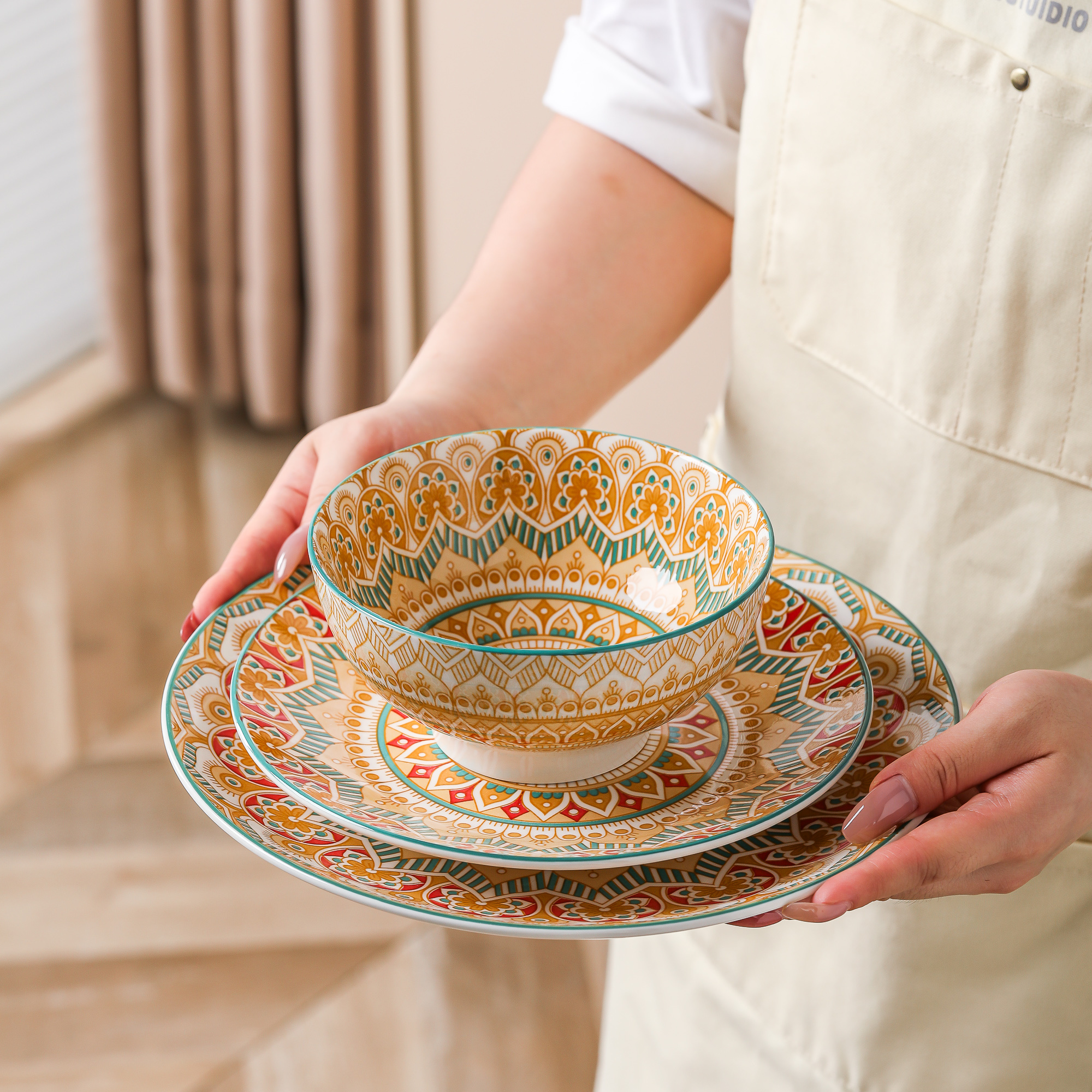 Vintage Ceramic Stoneware Set Dinner/dessert Plate - Temu