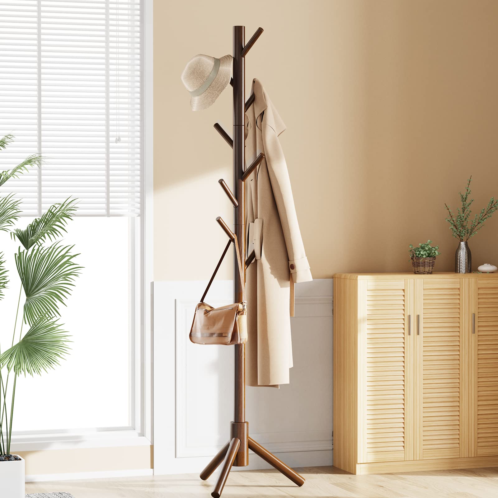 Solid Wooden Coat Tree Sturdy Wooden Coat Tree - Temu