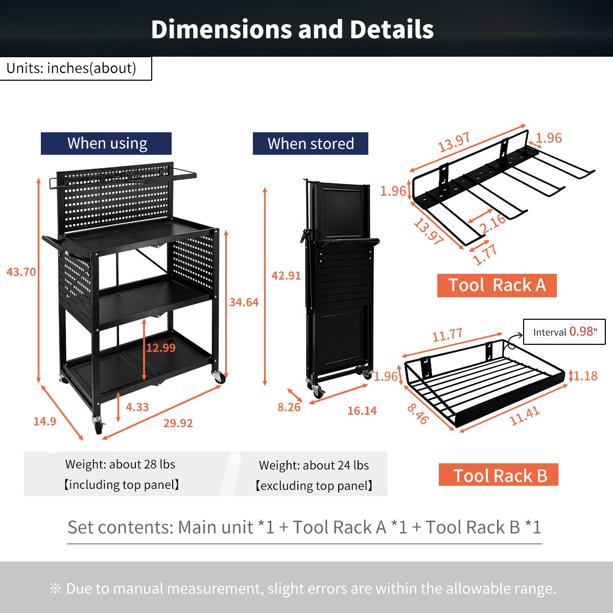 Tool Cart Utility Cart 3 tier Foldable Tool Cart - Temu
