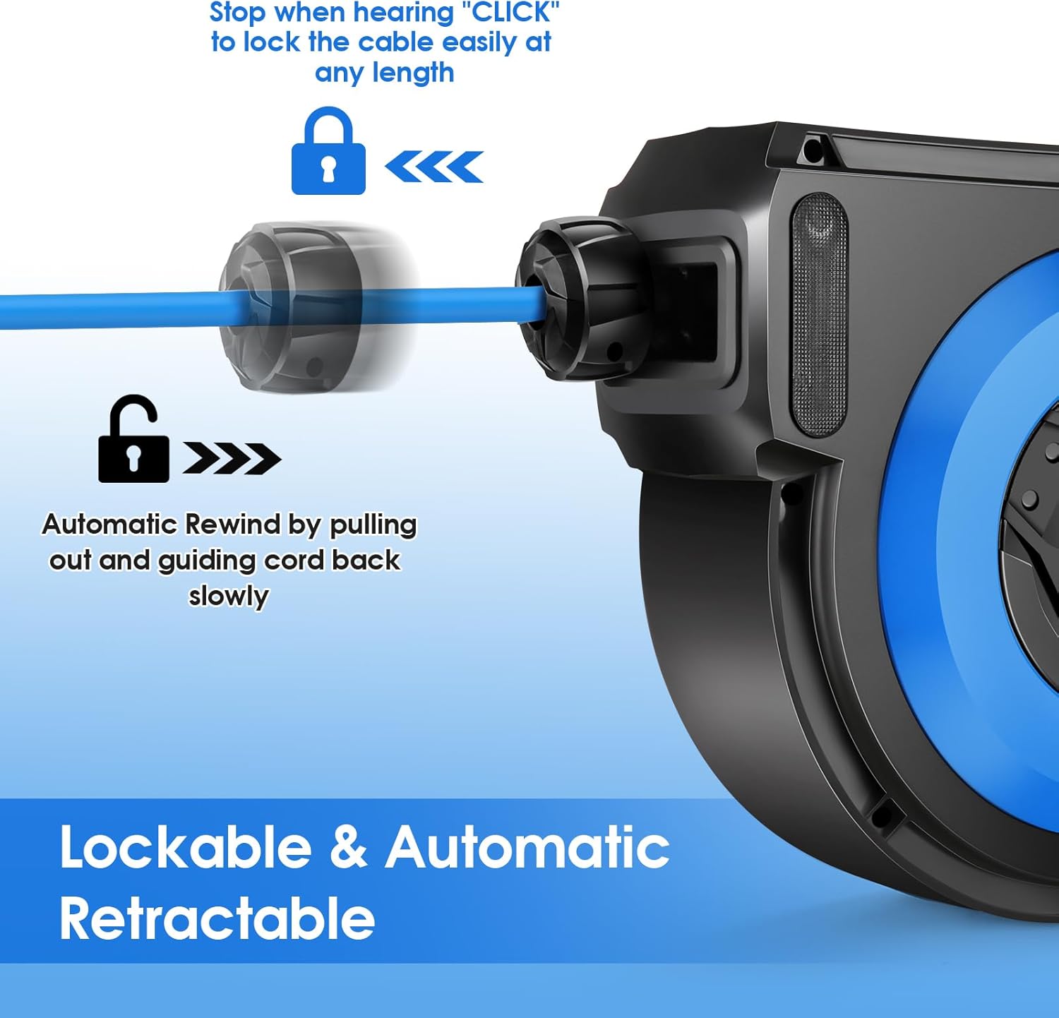 Air Hose Reel Retractable Ceiling/wall Mount Penumatic Hose - Temu