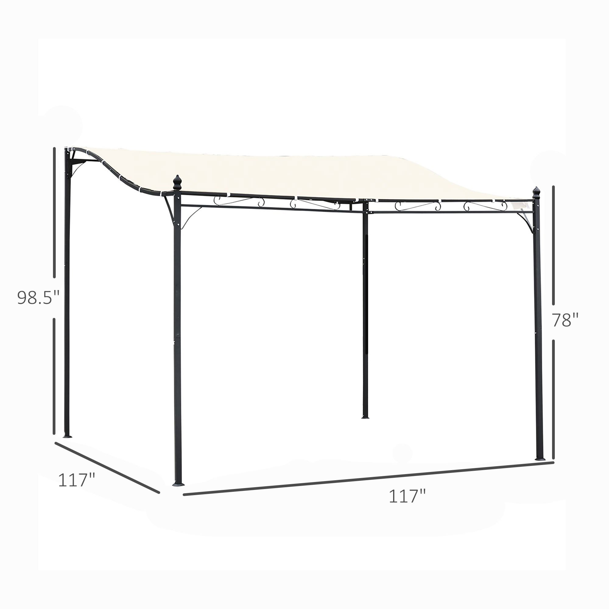 10' X 10' Steel Outdoor Pergola Gazebo, Patio Canopy With Weather ...