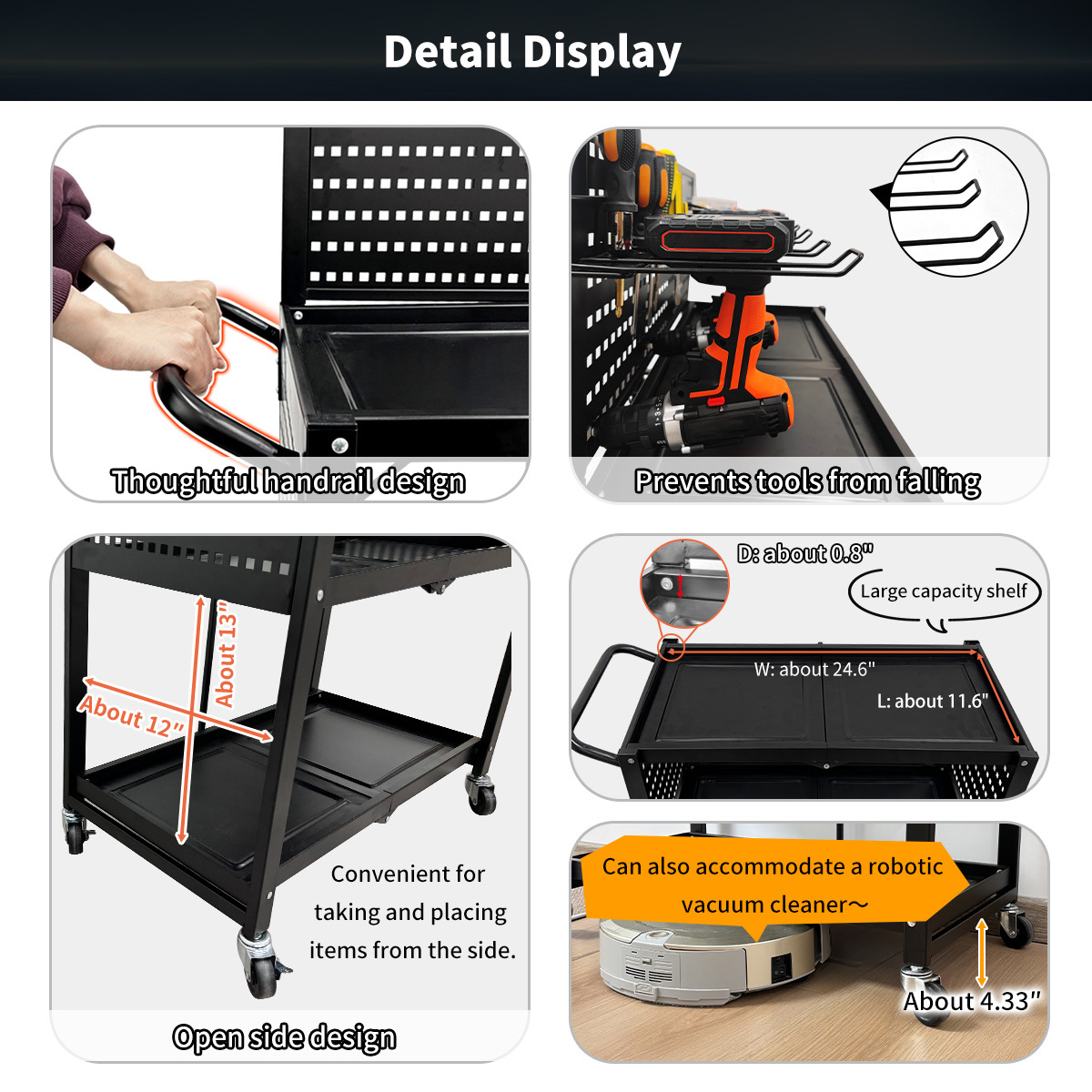 Tool Cart Utility Cart 3 tier Foldable Tool Cart - Temu