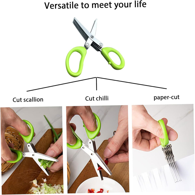 Kitchen Knives Multi Functional Stainless 5 Layers Scissors - Temu