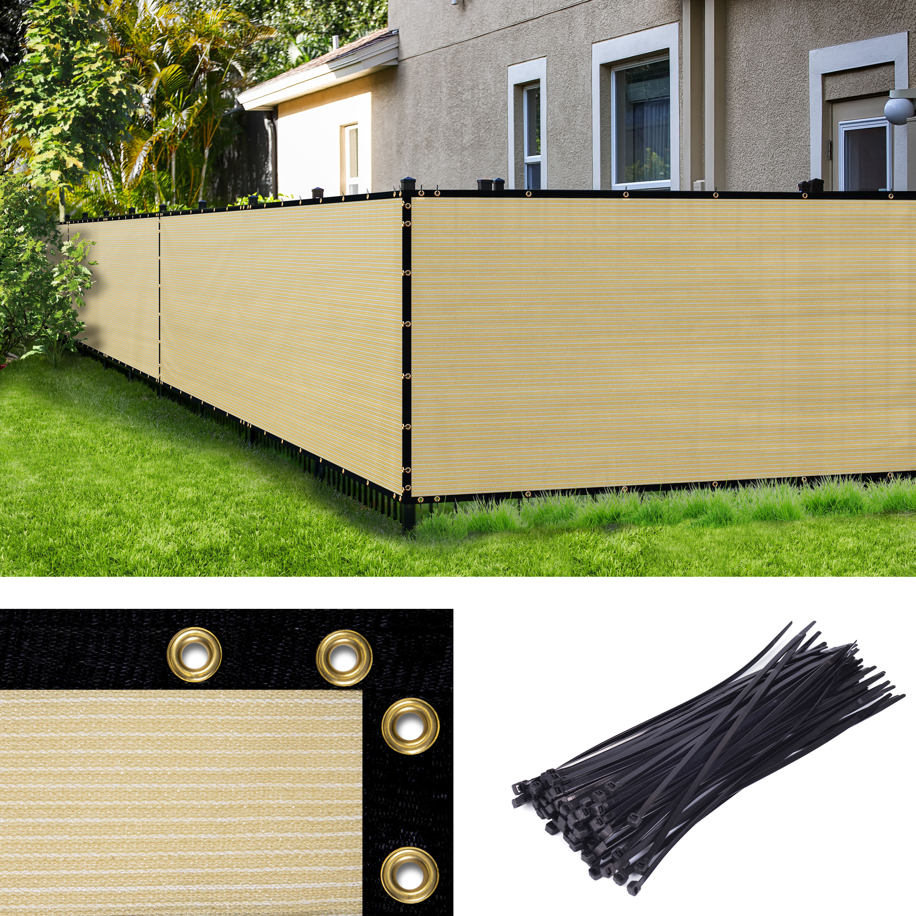 chain link fence privacy screen sold on Temu United States
