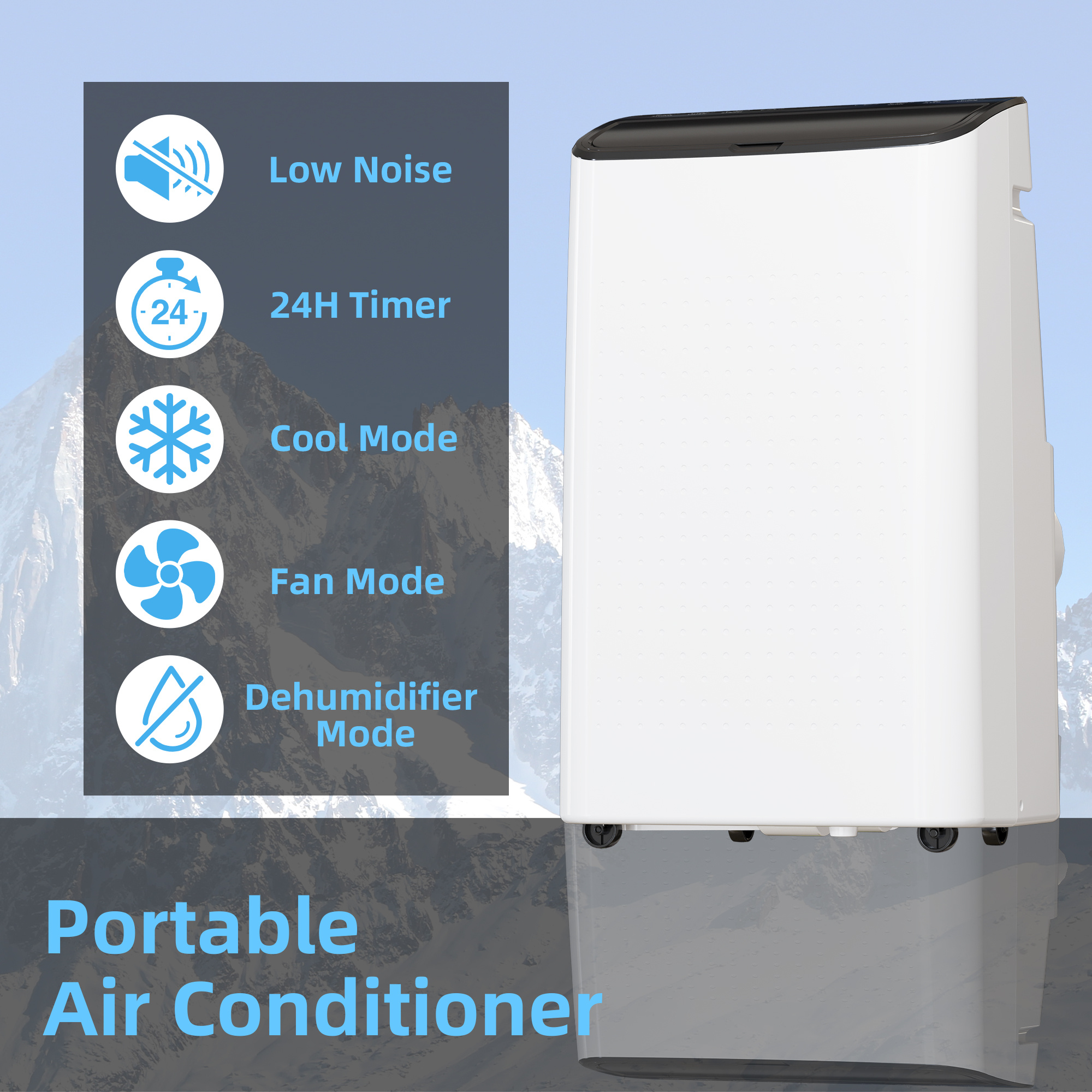 14,000 Btu Portable Air Conditioner With Remote Control, White For ...