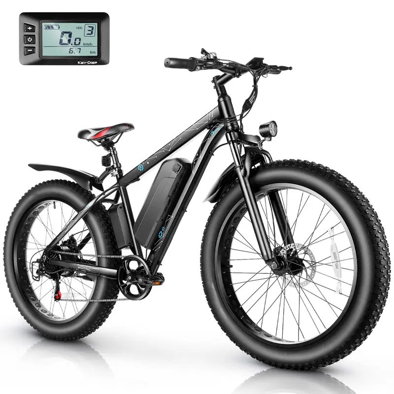성인용 26인치 두꺼운 타이어 전기 자전거 500w 강력 모터를 탑재한 20mph 전기 스쿠터 4 Temu