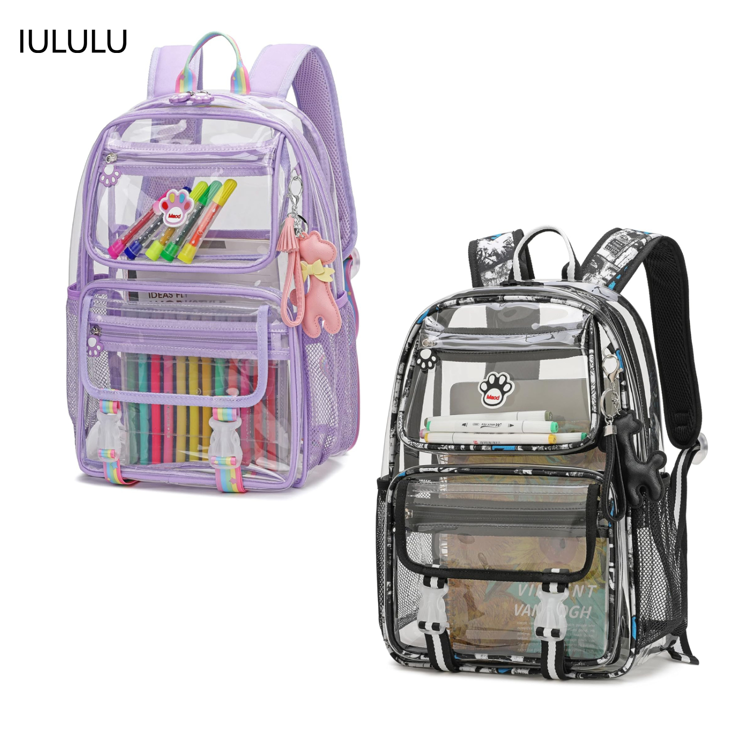 Paquete 2 Mochilas Transparentes Escuela 17" Tamaño - Temu