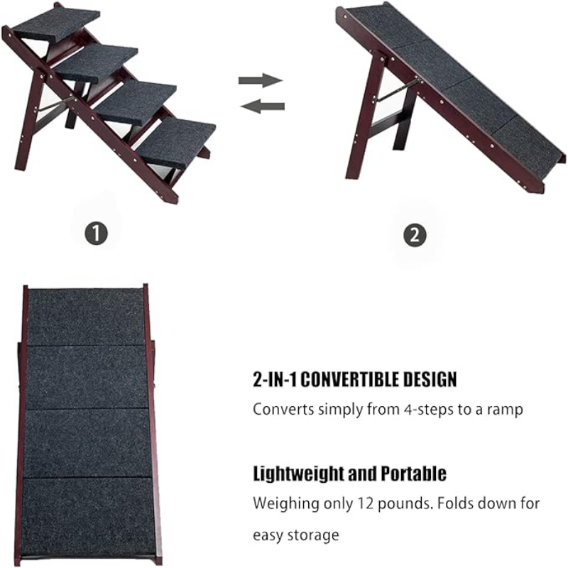 Wooden Pet Stairs/pet Steps 2 in 1 Foldable Stairs - Temu