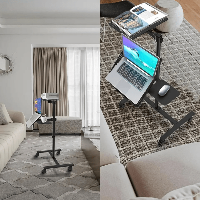 Swivel-tilt Laptop Desk, Height-adjustable Portable And Rolling Desk ...