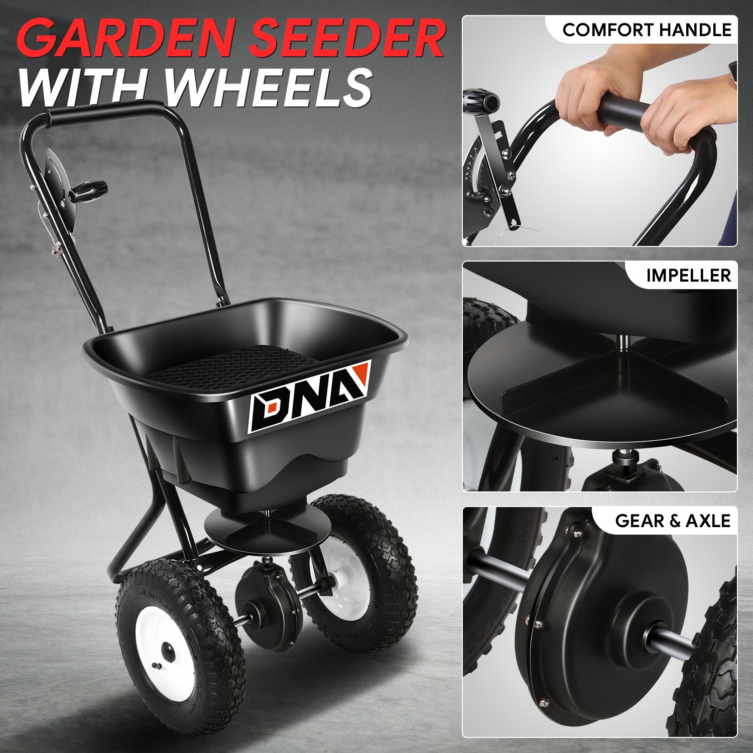 80lbs walk behind broadcast spreader fertilizer garden - Temu