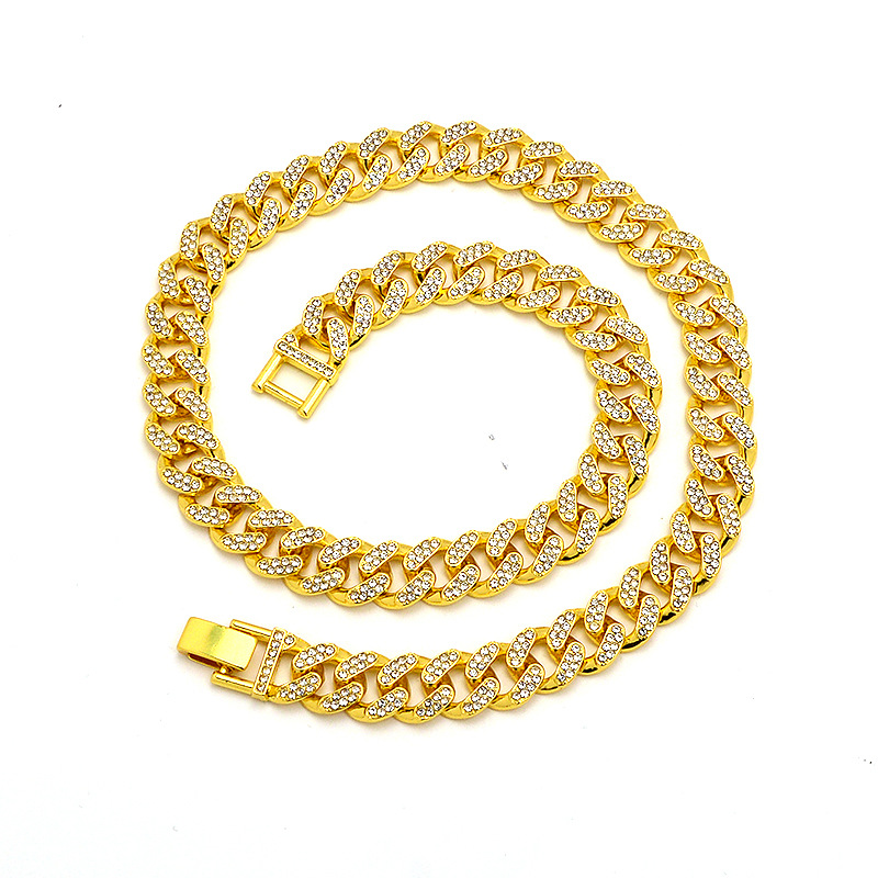 Cuban Link Chain Iced Miami Cuban Necklace Bling Hip Hop - Temu
