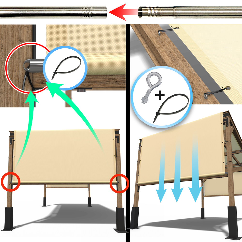 Waterproof Pergola Sun Shade Canopy Replacement Cover - Temu