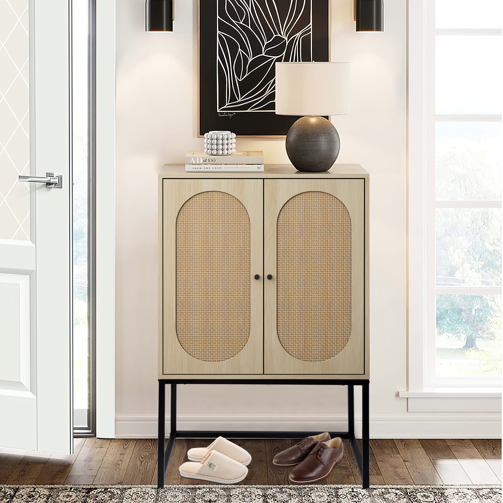 Boho Storage Cabinet Freestanding Cabinet Kitchen - Temu