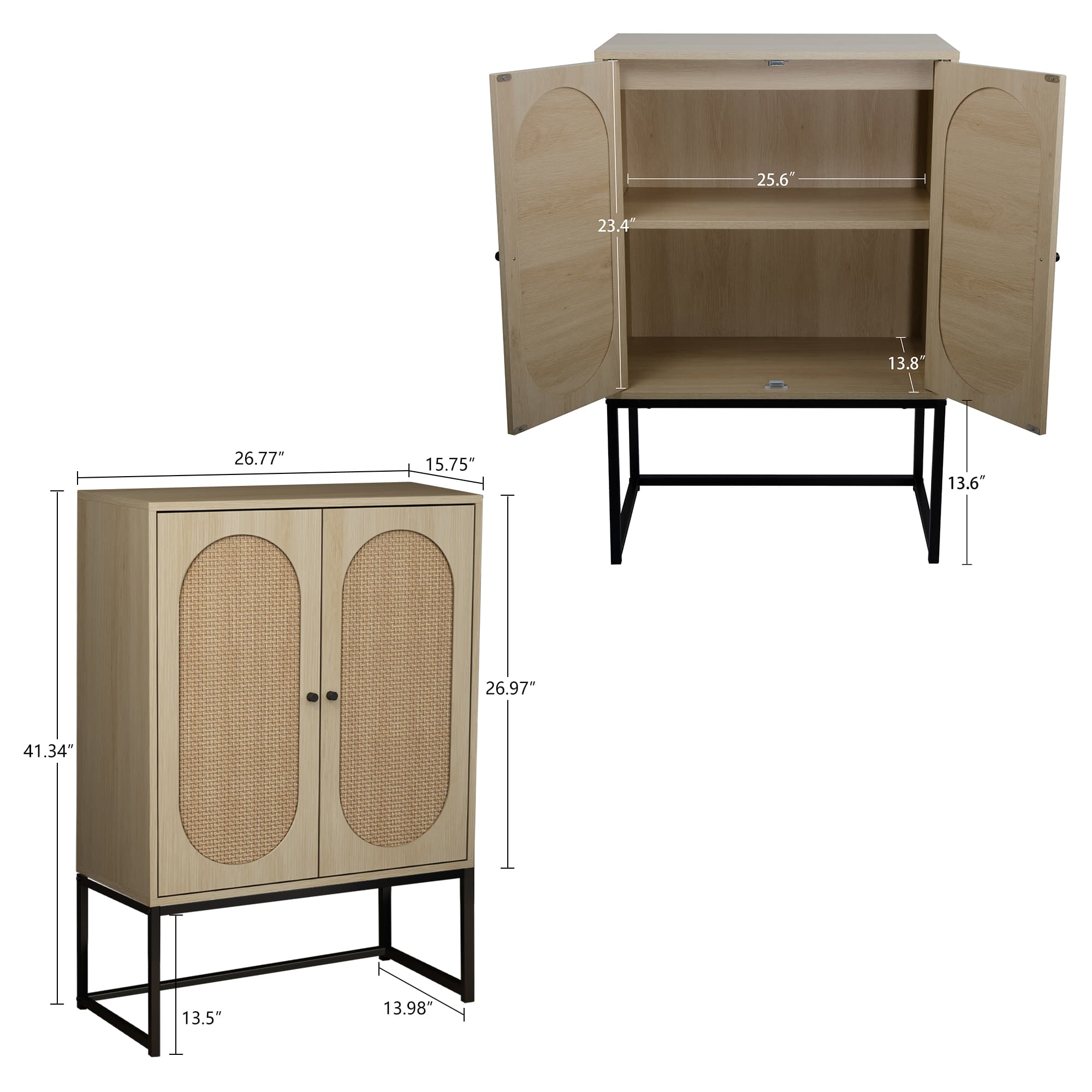 Boho Storage Cabinet Freestanding Cabinet Kitchen - Temu