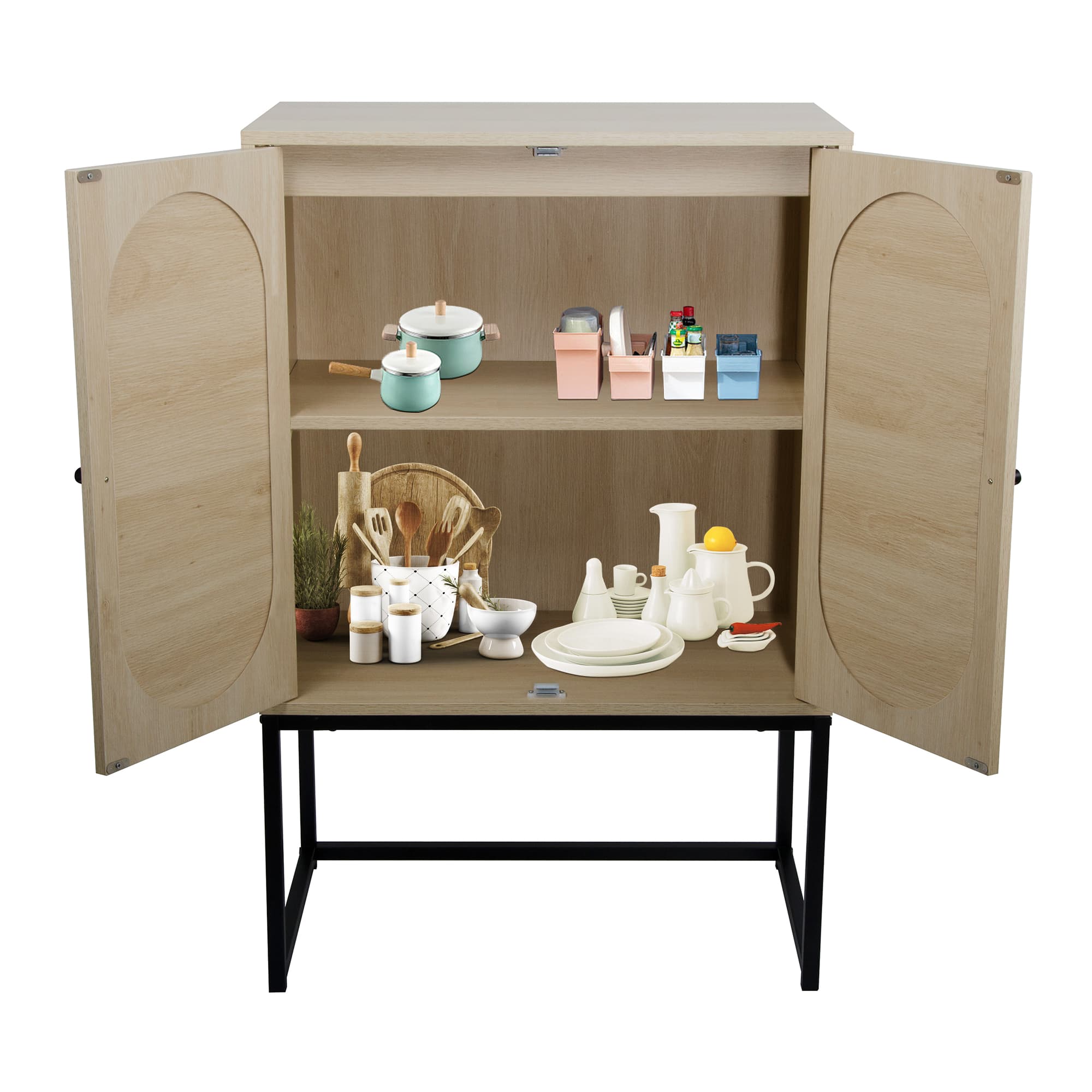 Boho Storage Cabinet Freestanding Cabinet Kitchen - Temu