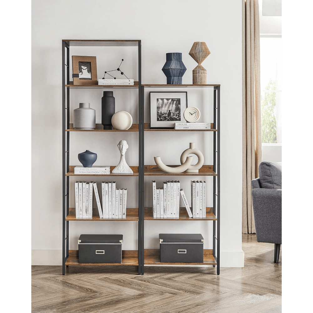 6 tier Bookshelf Bookcase Office Shelving Unit Back - Temu