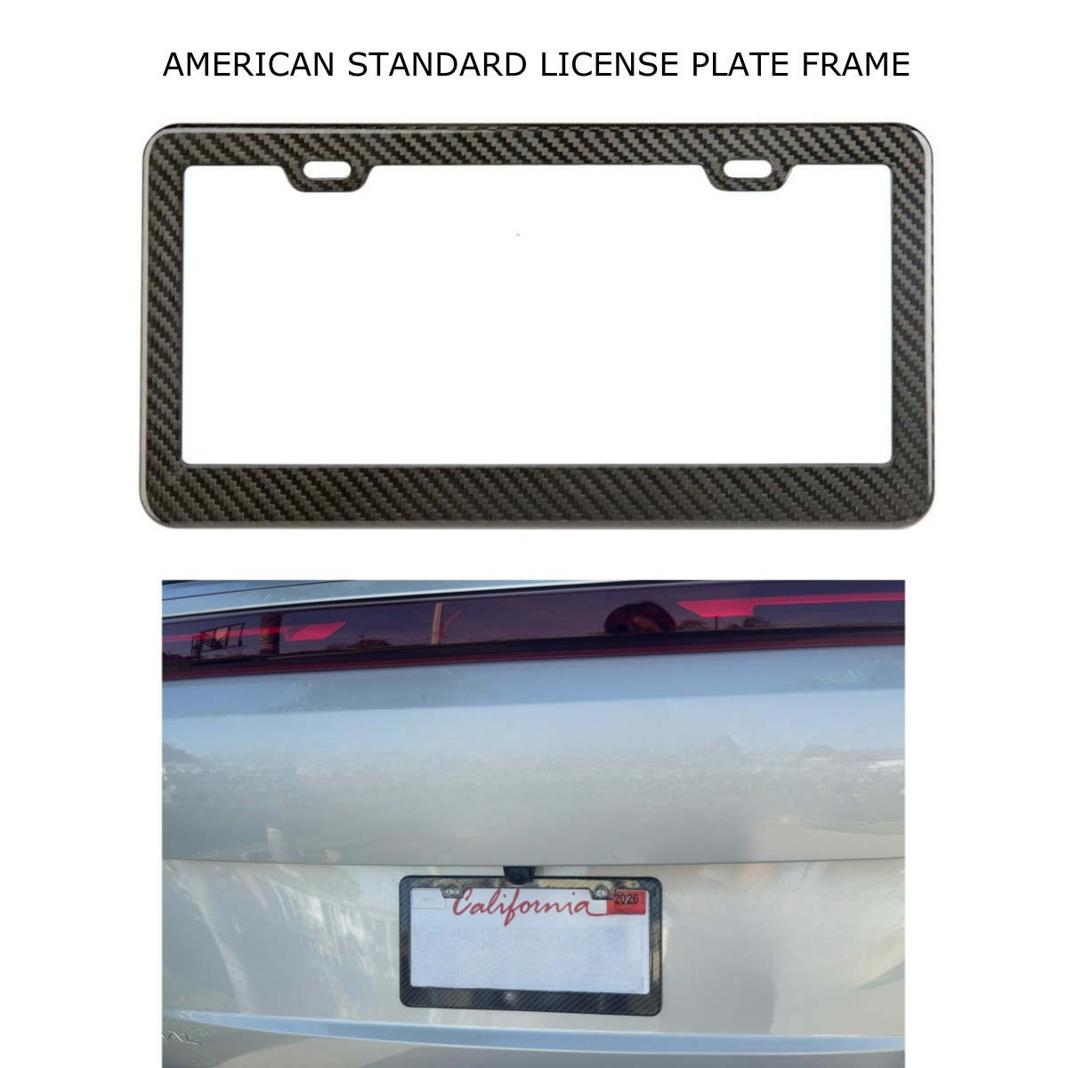 license plate frames sold on Temu United States
