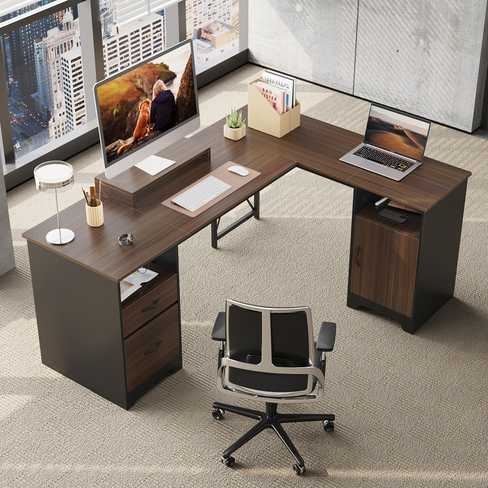 l shaped desk sold on Temu United States