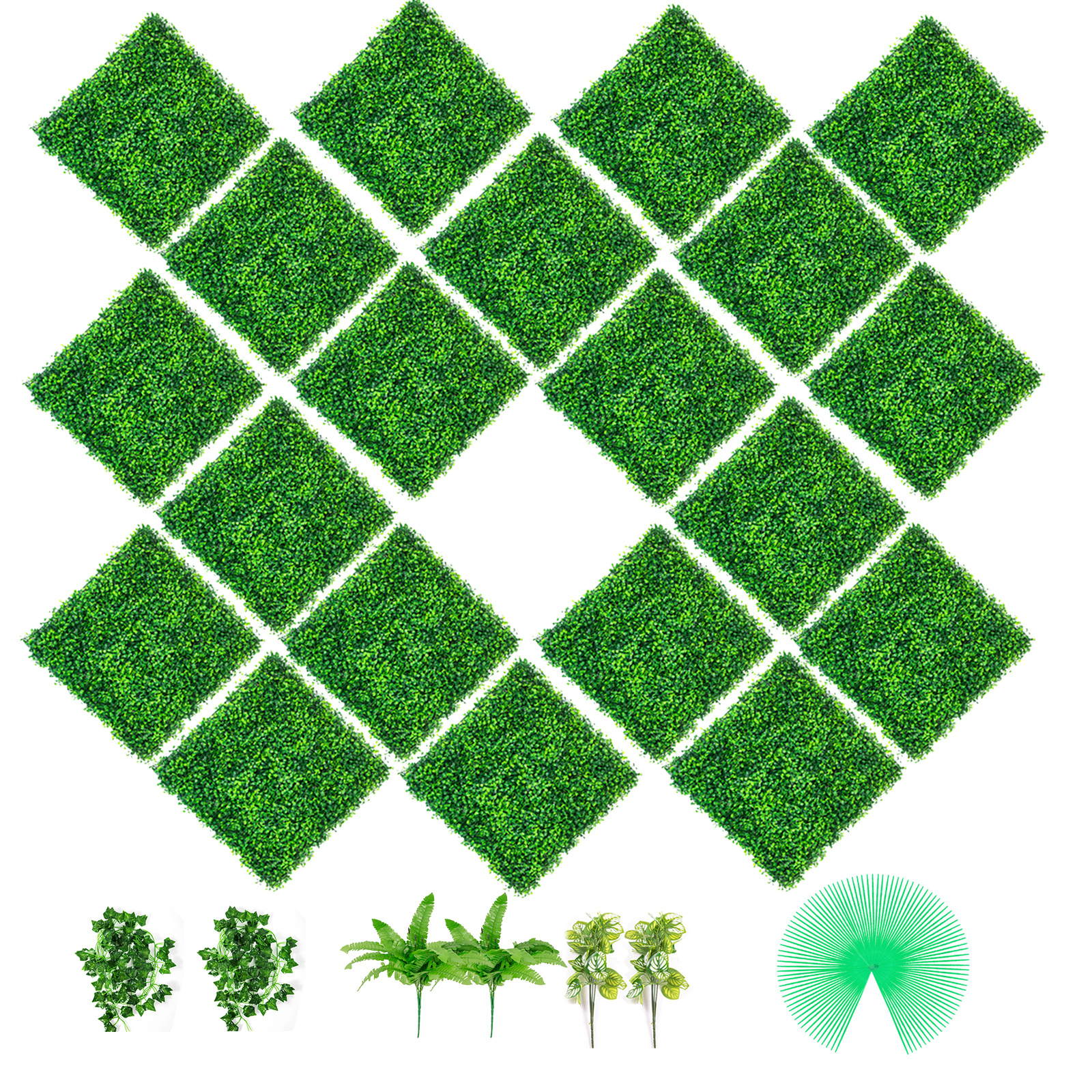 artificial boxwood panels sold on Temu United States