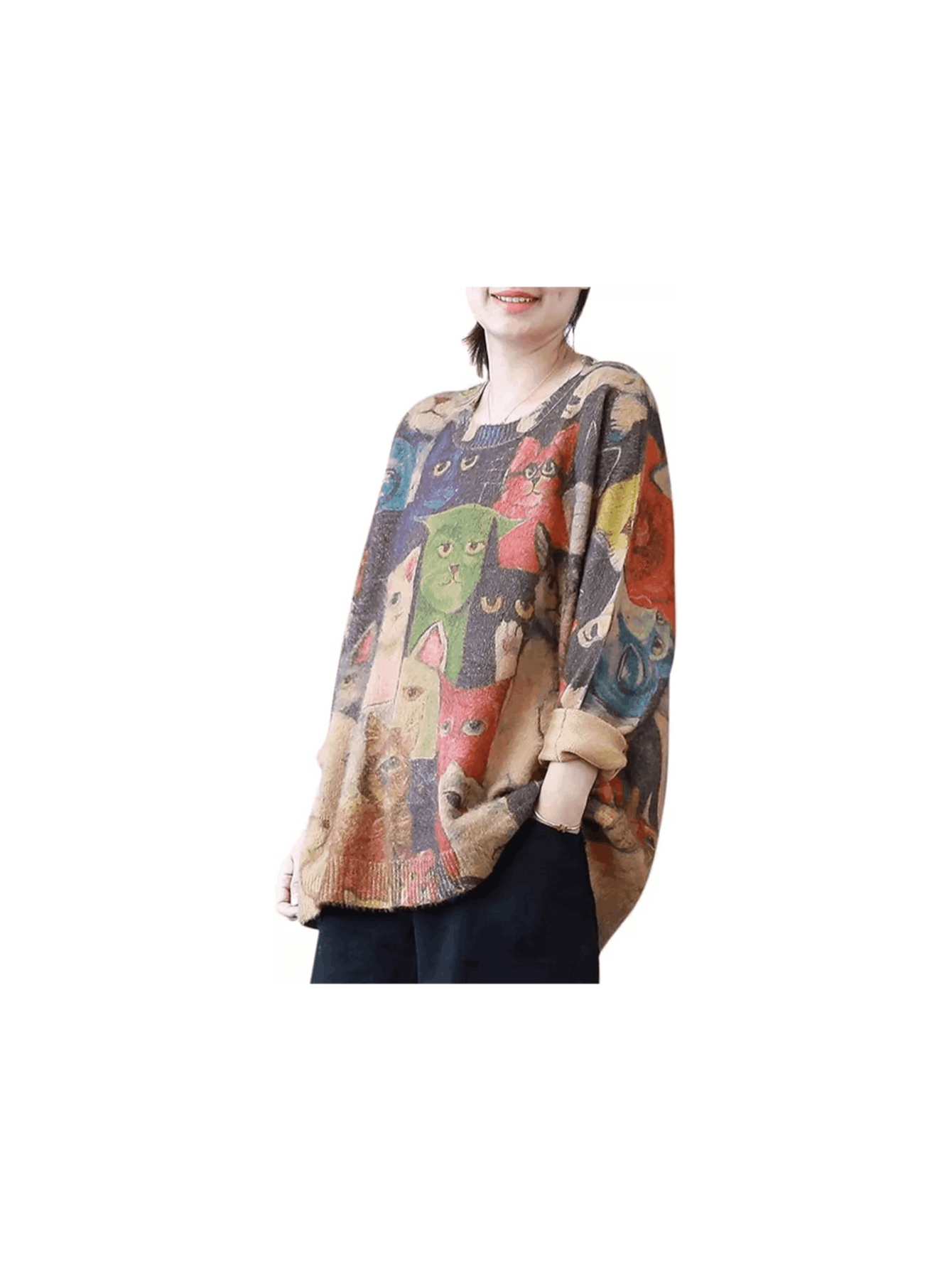 cat sweater women sold on Temu United States